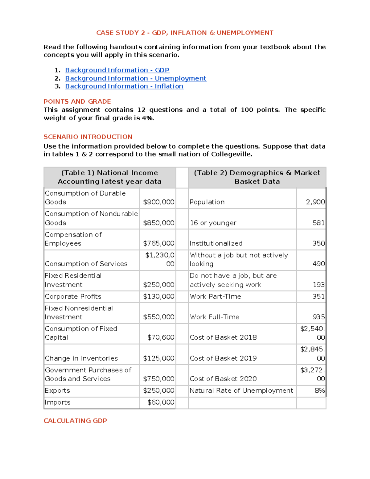 CASE Study 2 - GDP, Inflation & Unemployment - CASE STUDY 2 - GDP ...