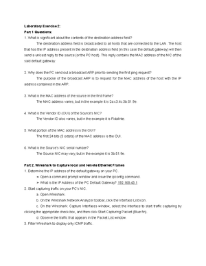 Laboratory Exercise 4 - N/A - Laboratory Exercise 4: Observe the TCP 3-Way Handshake PART 1 ...