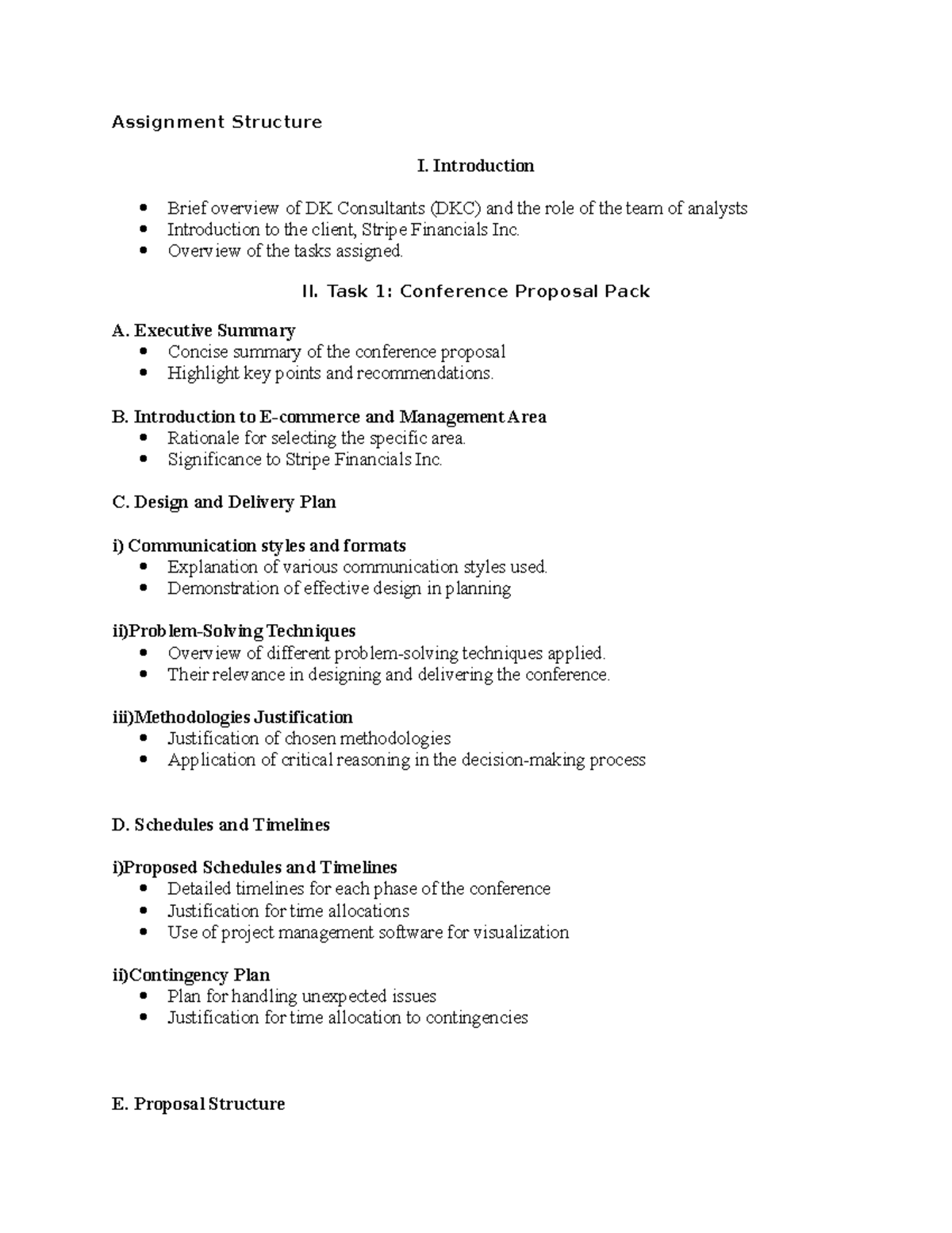 Assignment Guidelines PRP - Assignment Structure I. Introduction Brief ...