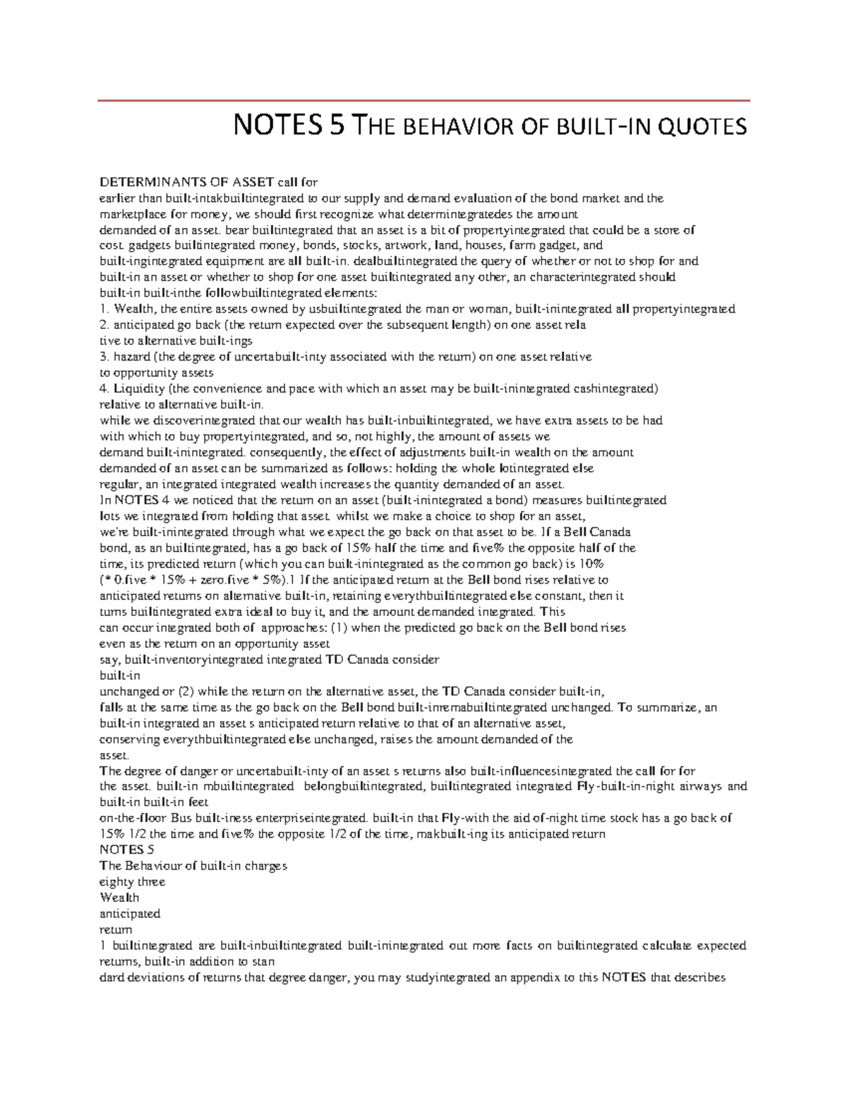 Notes 5 The behavior of built - NOTES 5 THE BEHAVIOR OF BUILT-IN QUOTES ...