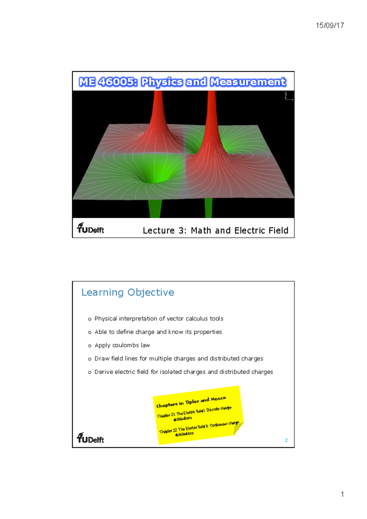 03-04 2017-SEP-15 Electrostatics Math Electric Field Gauss Law v1 BB ...
