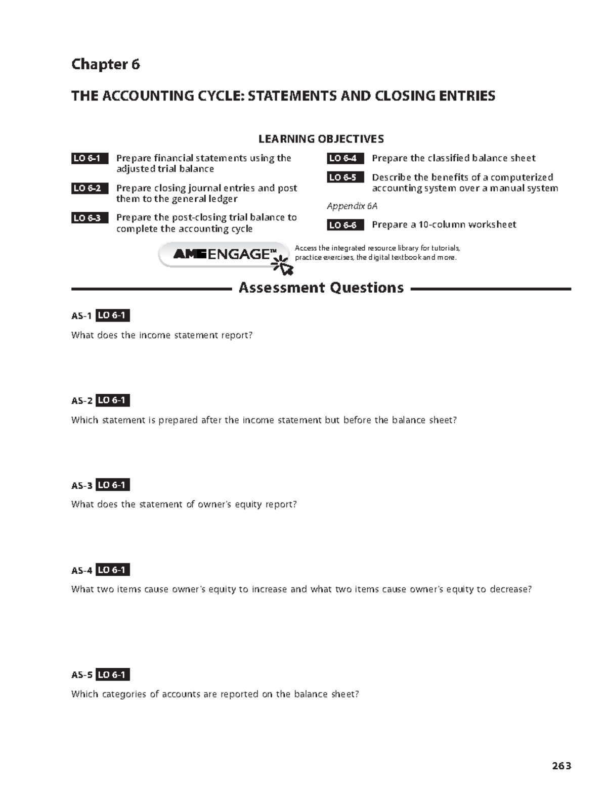 Ch 6 workbook - Answers - Chapter 6 THE ACCOUNTING CYCLE: STATEMENTS AND CLOSING ENTRIES ...