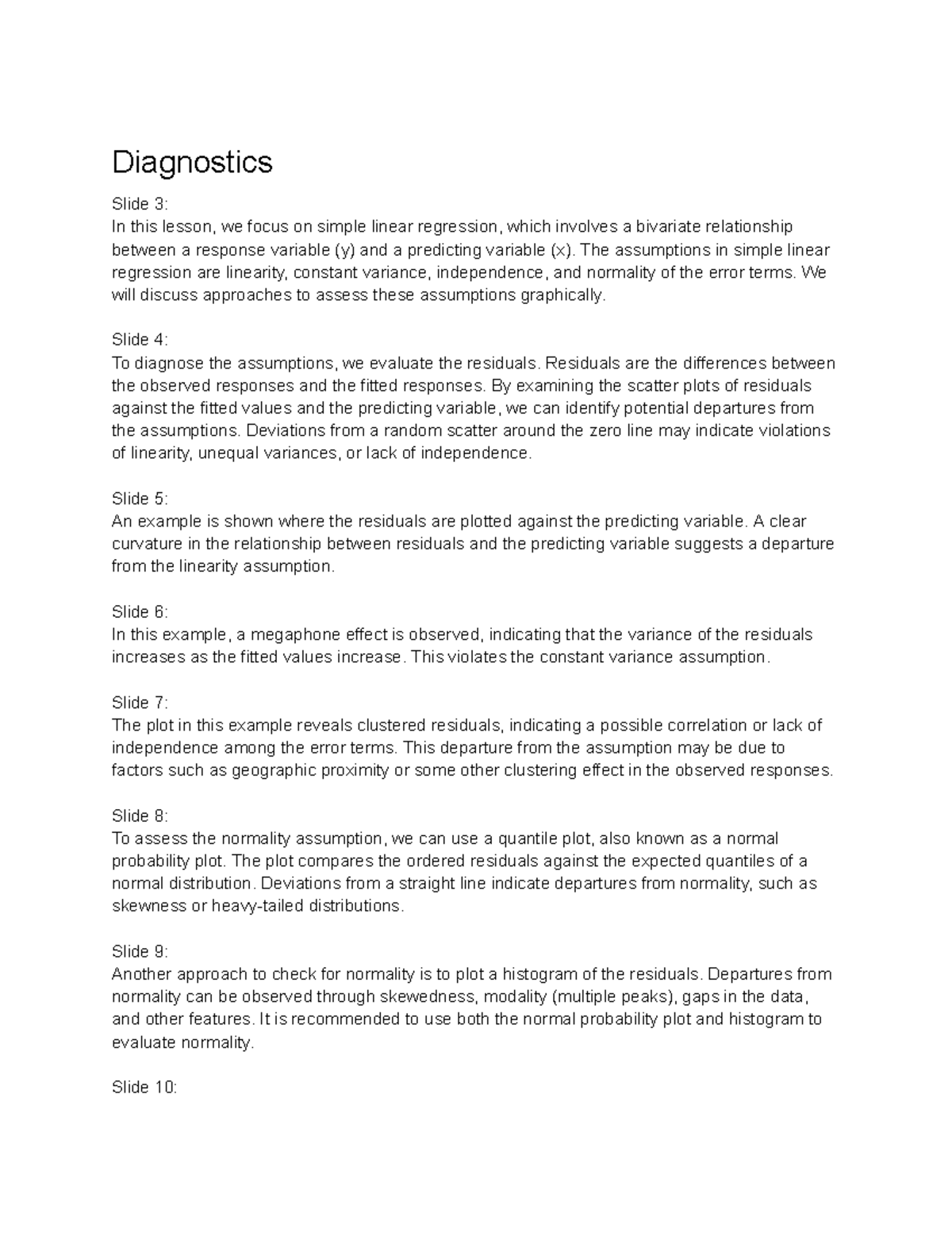 Module 1 Diagnostics, Outliers and Model Evaluation - Diagnostics Slide ...