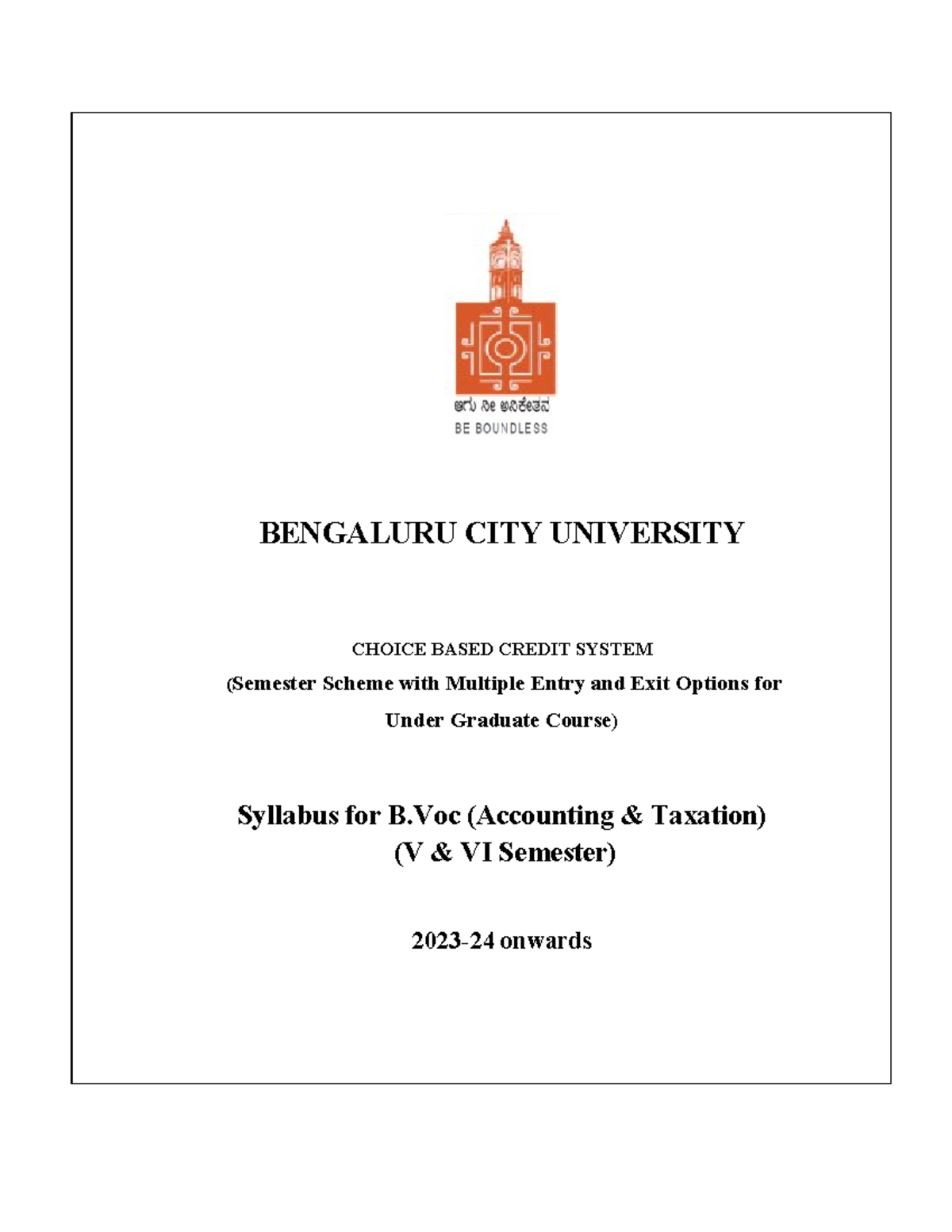 5th & 6th Sem B.Voc (A&T) Syllabus - BENGALURU CITY UNIVERSITY CHOICE ...