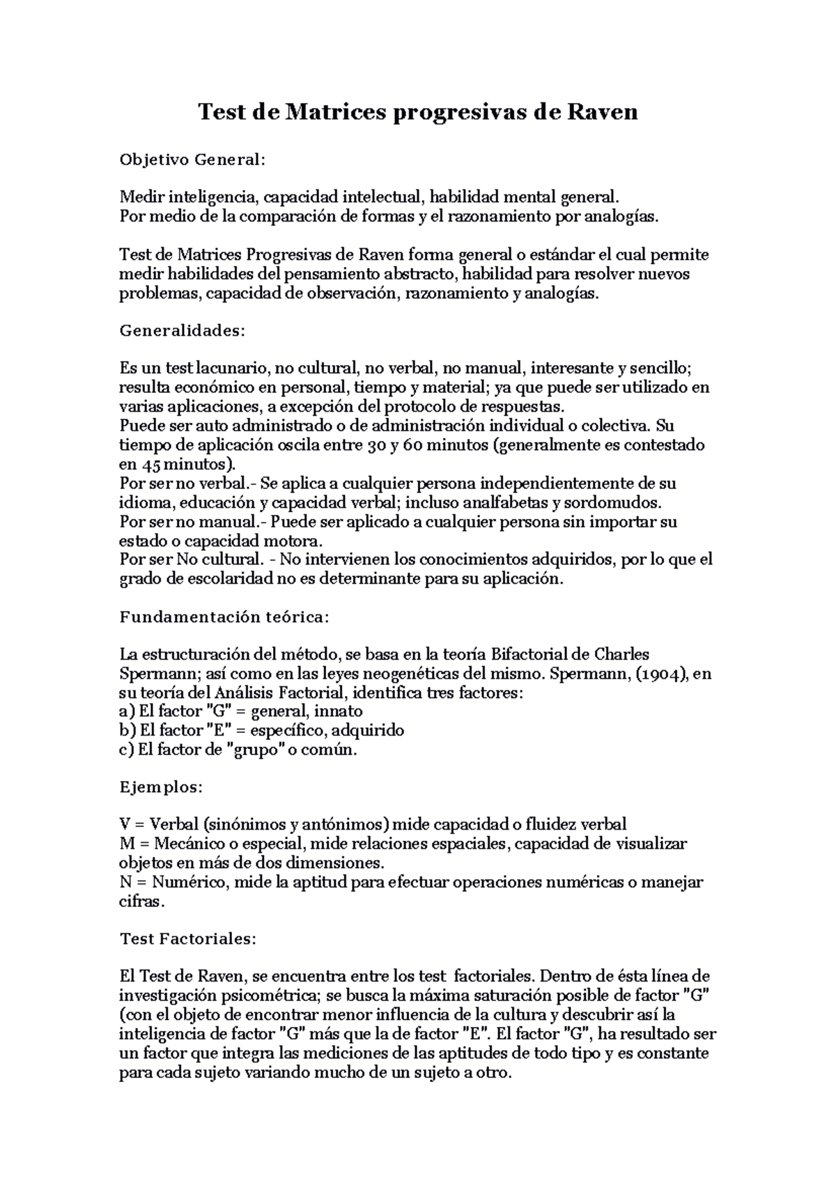 Test j c raven matrices progresivas - Test de Matrices progresivas de ...