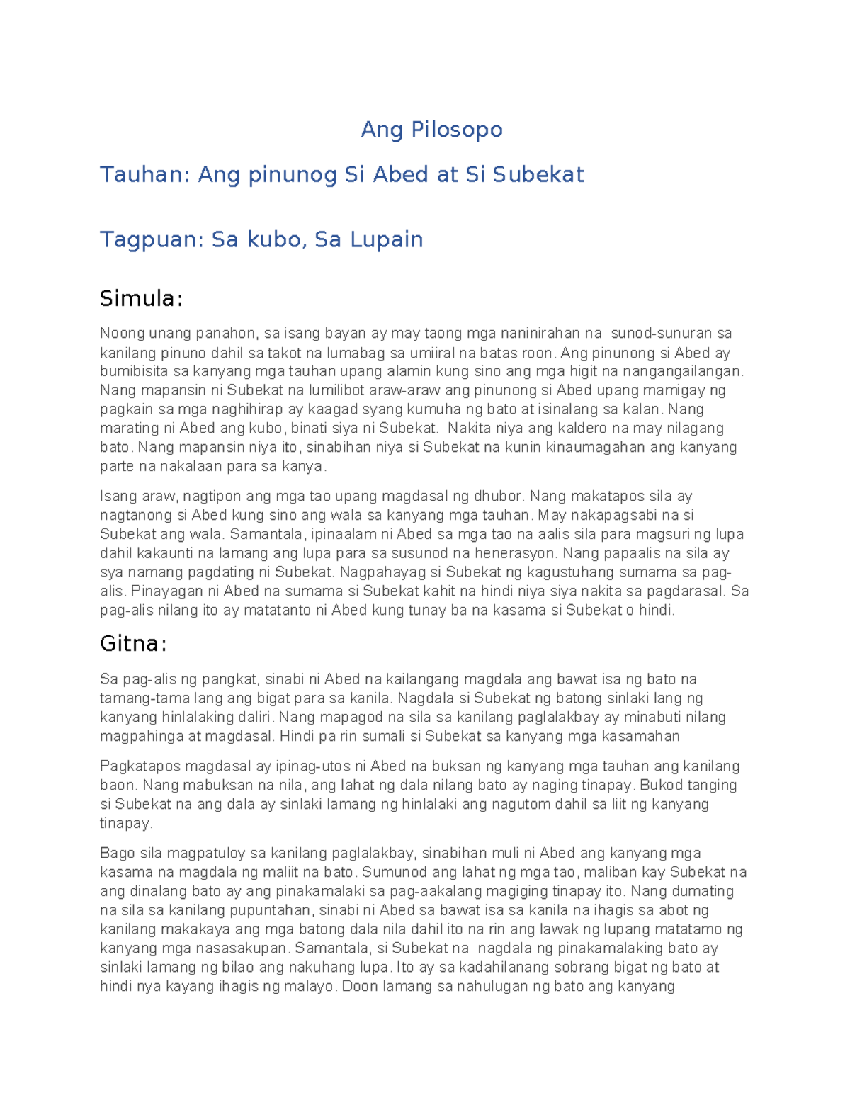 399627806-Ang-Pilosopo - Ang Pilosopo Tauhan: Ang pinunog Si Abed at Si ...