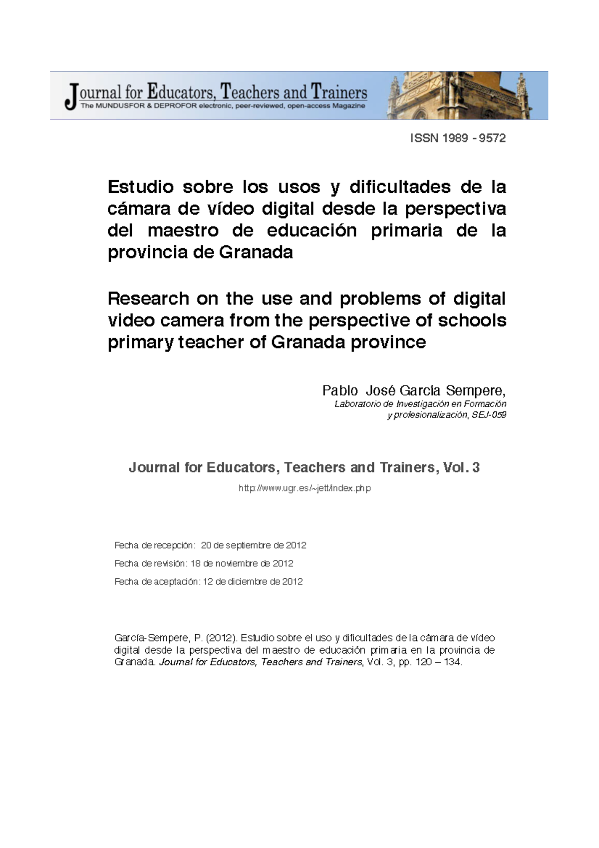 Dialnet-Estudio Sobre Los Usos YDificultades De La Camara De Video D-4264620 - ISSN 1989 - 9572 ...