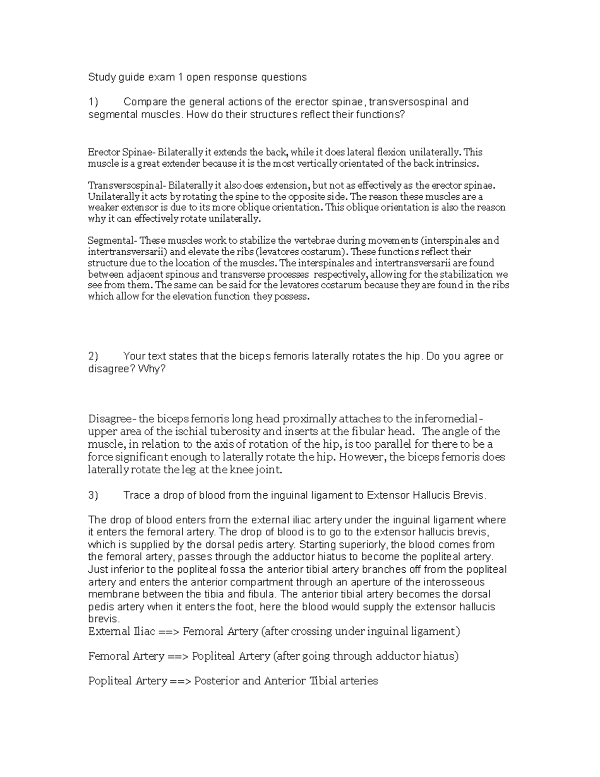 Study guide exam 1 open response questions - How do their structures ...