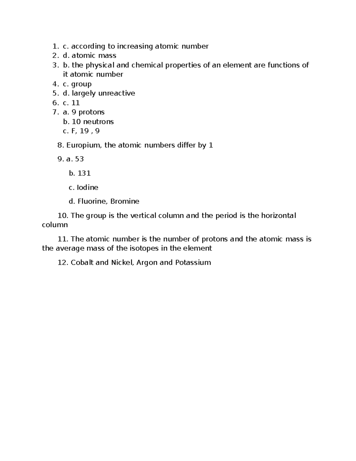 HW Ch 5 Section 1 WS - c. according to increasing atomic number d ...