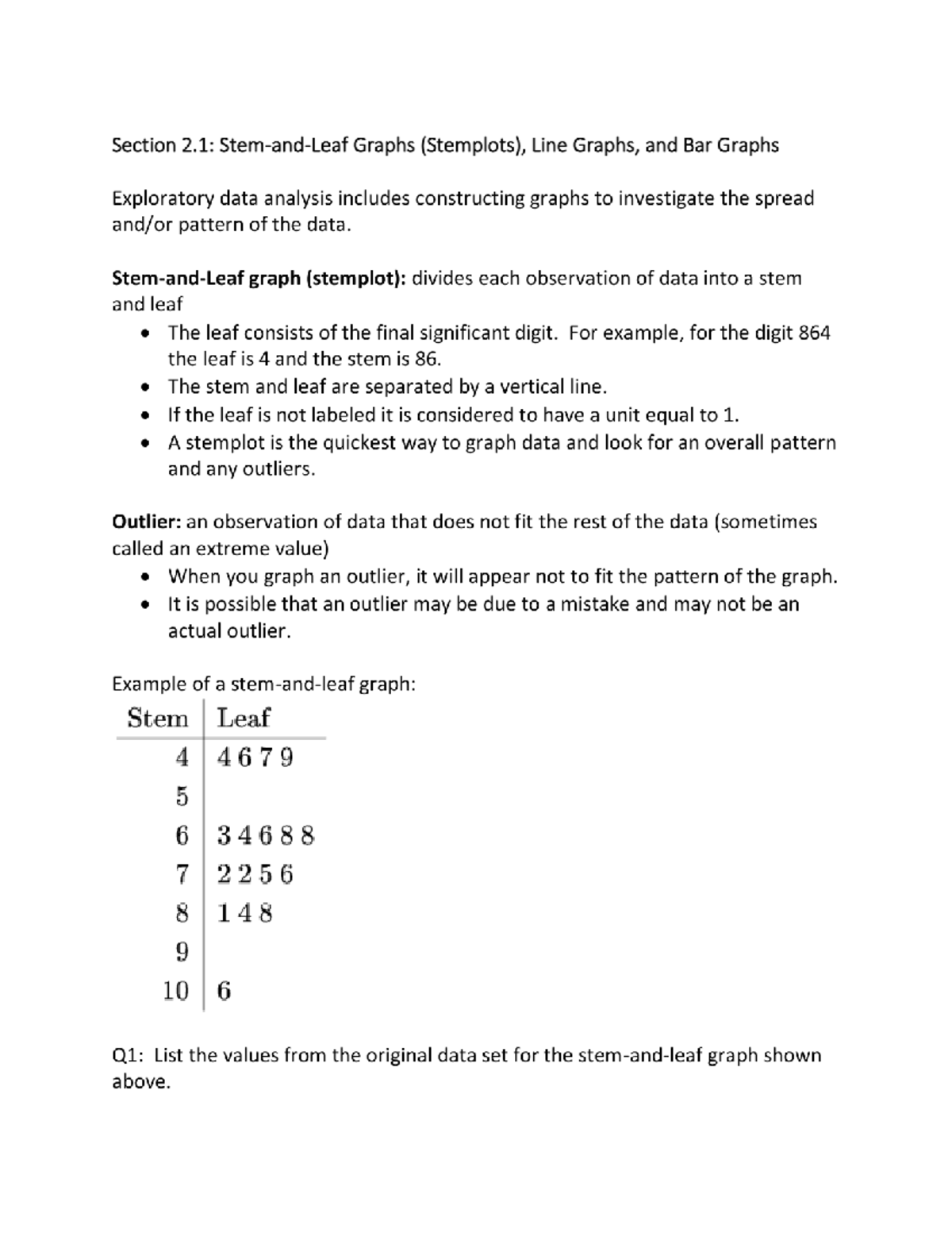 Lecture 2.1 - 22.FA.MAT.1450.210 Introductory Statistics - Section 2 ...