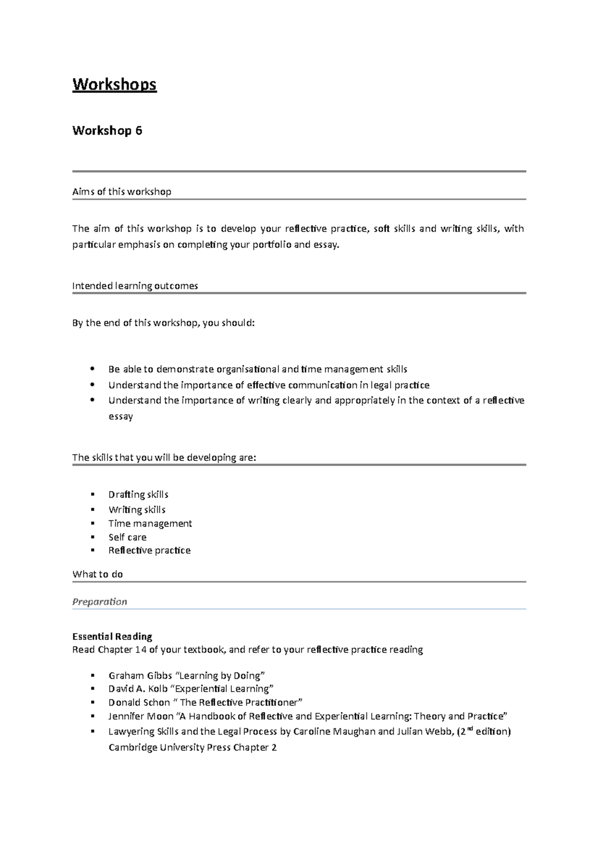 Prep tasks week 6 - Workshop Notes - Workshops Workshop 6 Aims of this ...