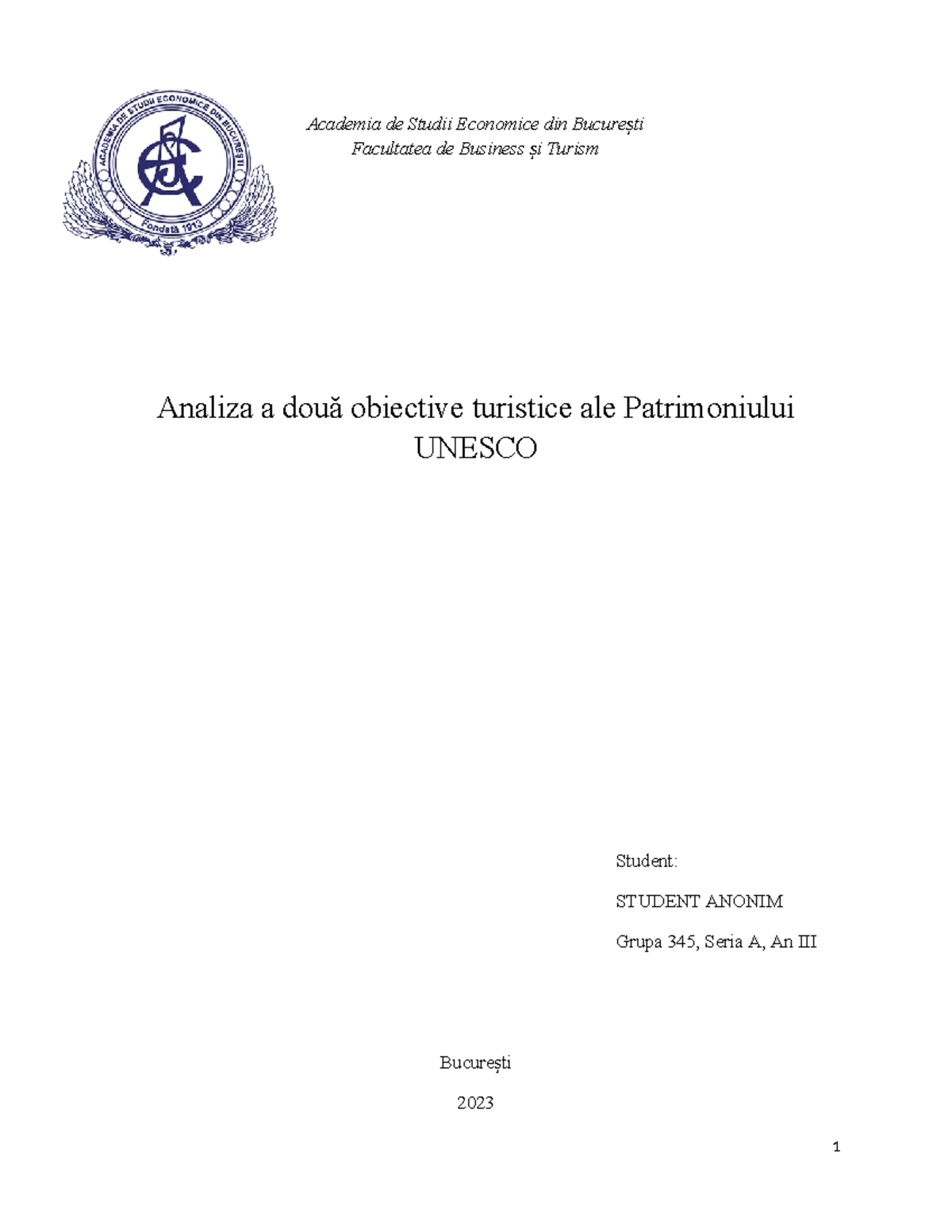 Exemplu gresit - LALALAL - Academia de Studii Economice din Bucure tiș ...
