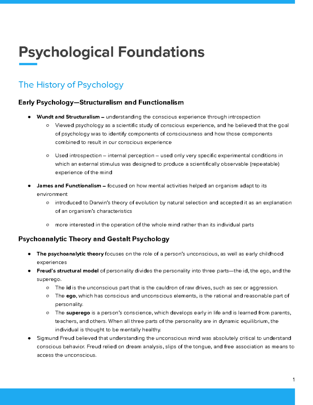 1-Psychological Foundations - Psychological Foundations The History of ...
