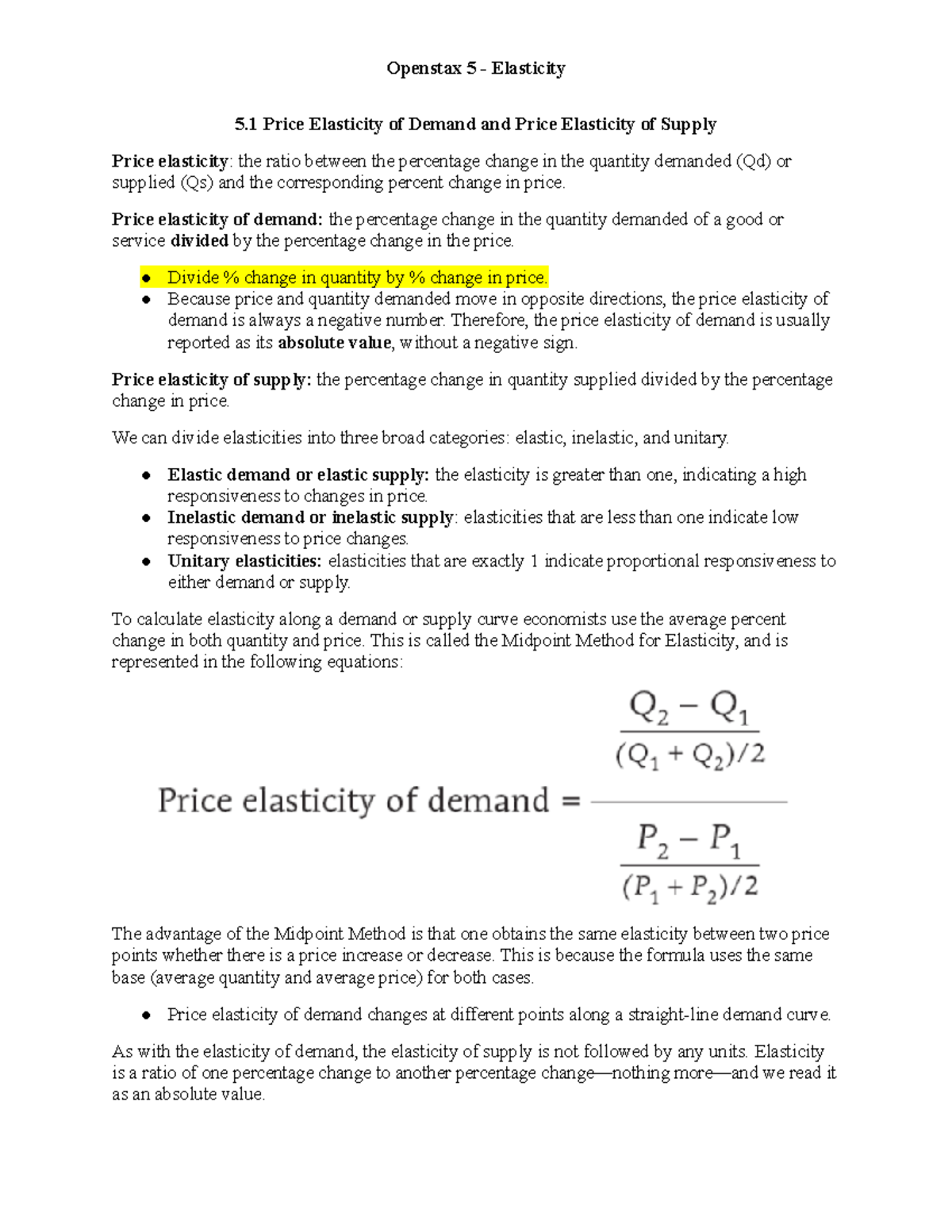 Openstax 5 - Elasticity - Openstax 5 - Elasticity 5 Price Elasticity of Demand and Price ...