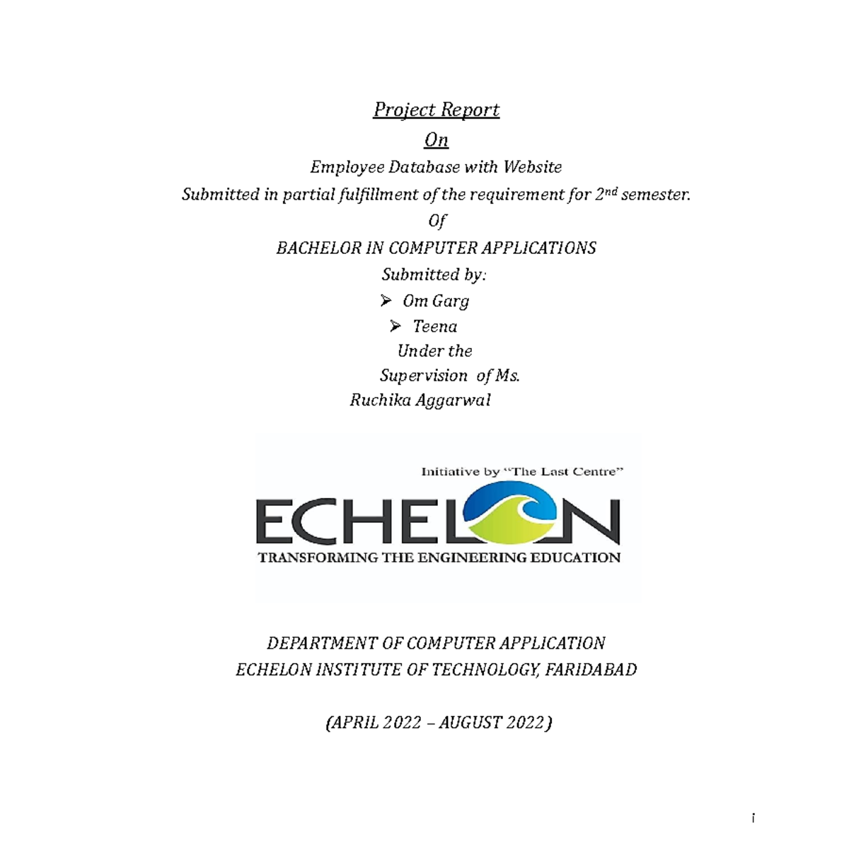 Employee table - Project Report On Employee Database with Website ...