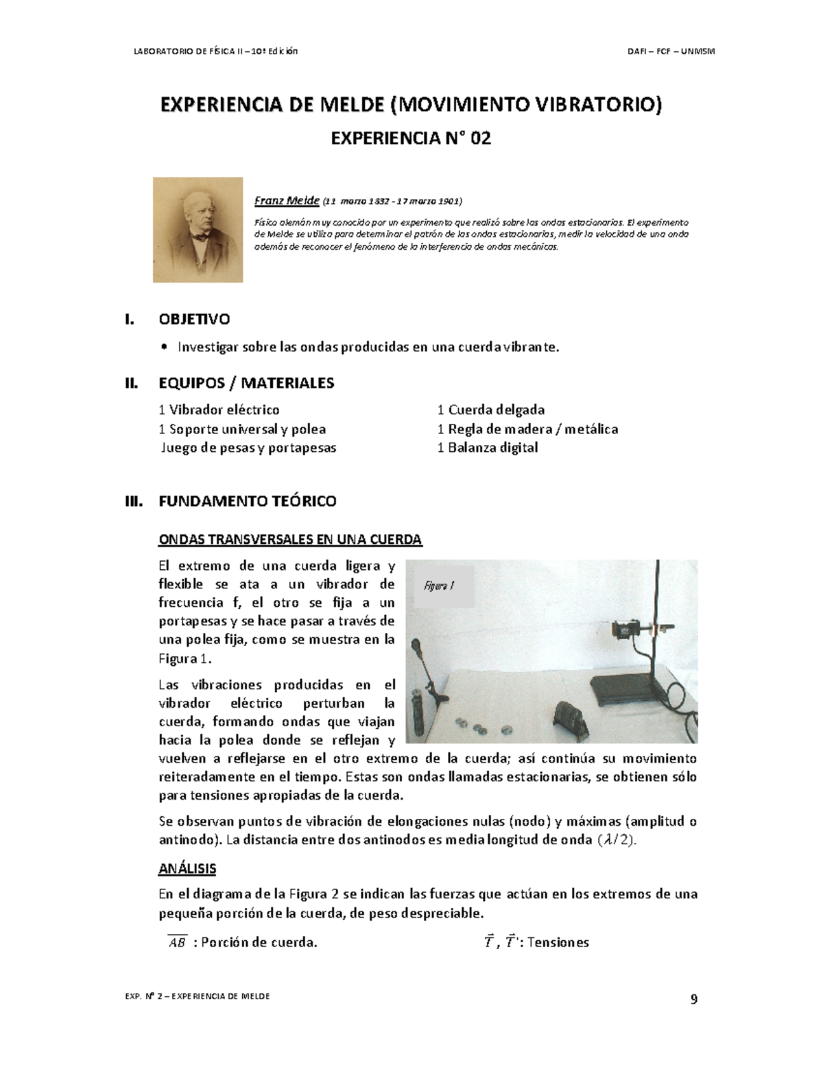 FII 02 Experiencia de Melde - EXP. N° 2 – EXPERIENCIA DE MELDE ...