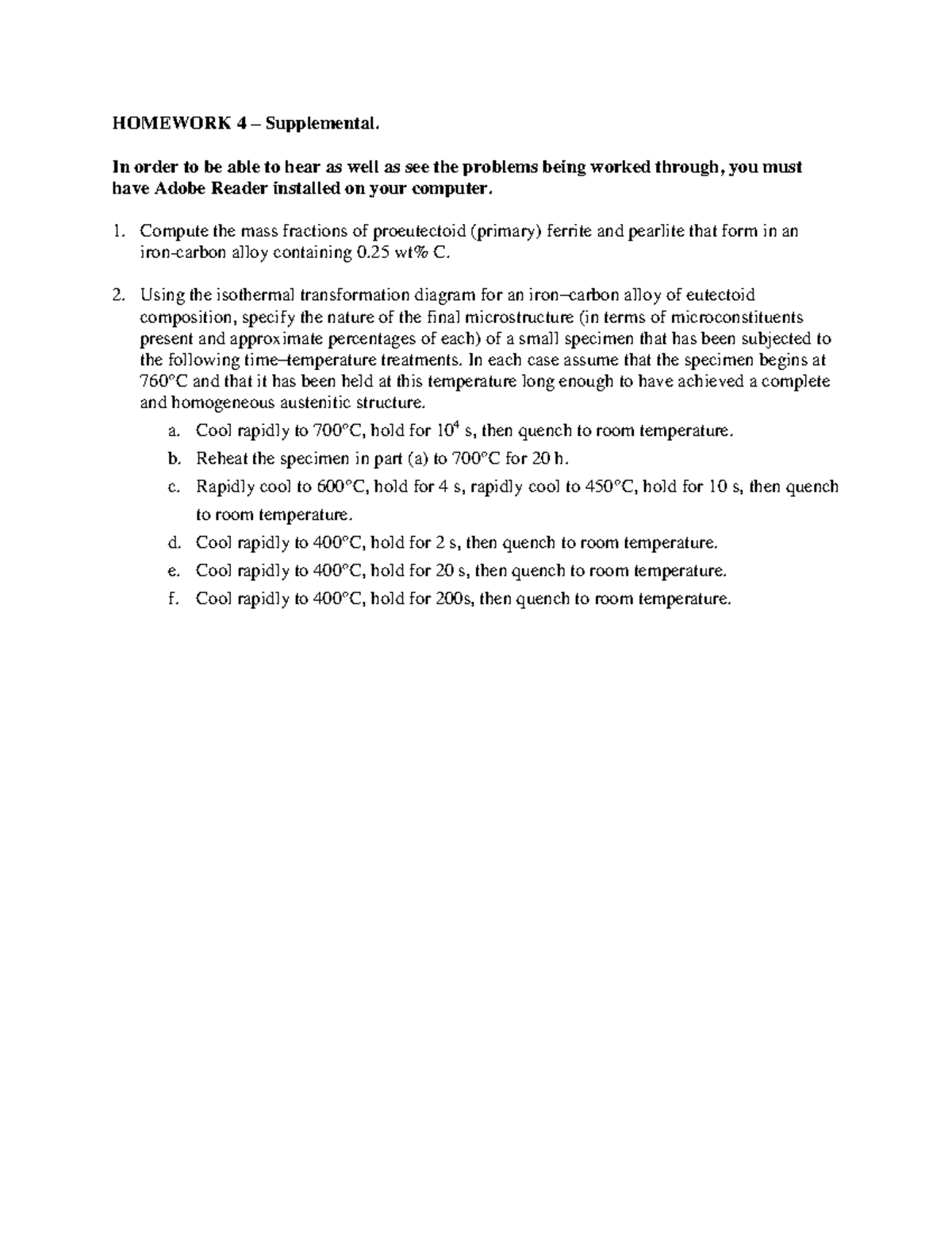Hw 4 supplemental - HOMEWORK 4 Supplemental. In order to be able to ...