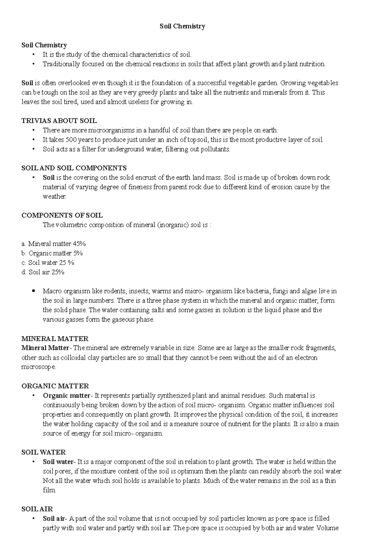 Soil 3 lecture notes in chemistry for engineers - PangSU - Studocu