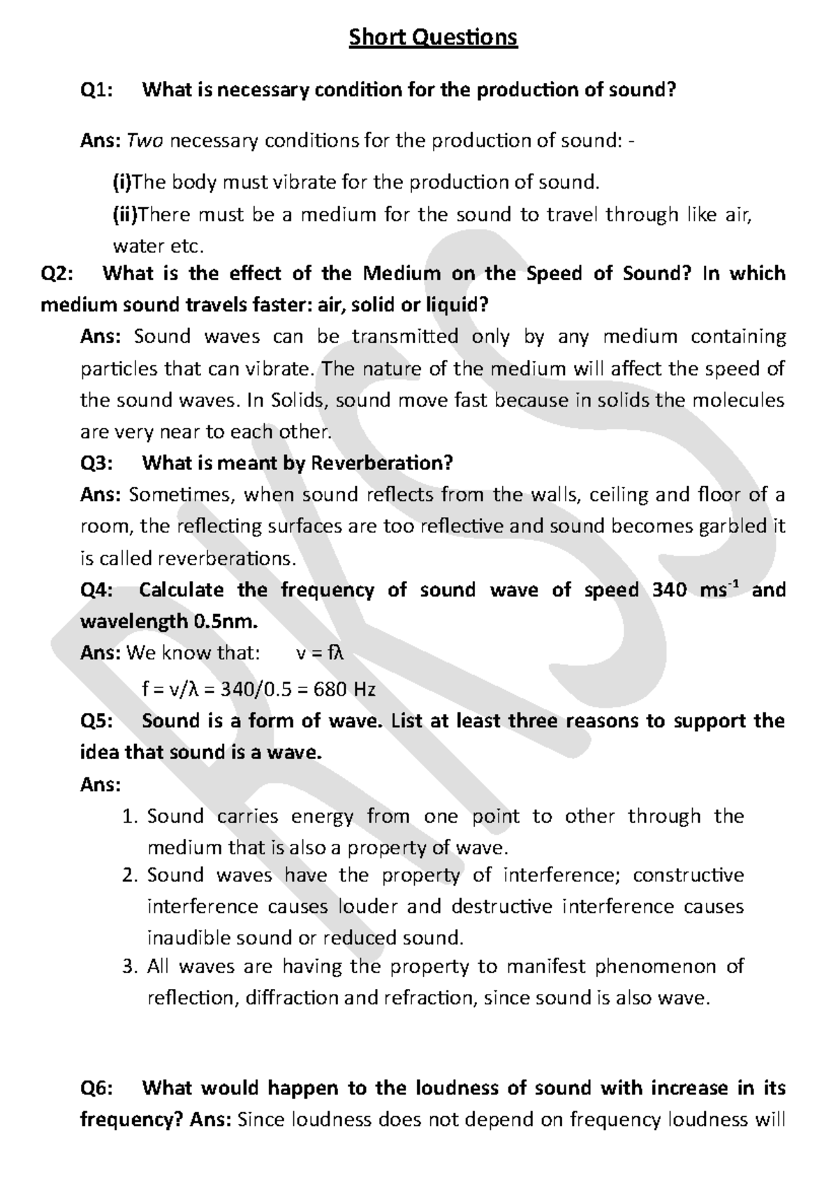 Class 9 Chapter Number 10 MCQs And Short Questions Solved With Examples