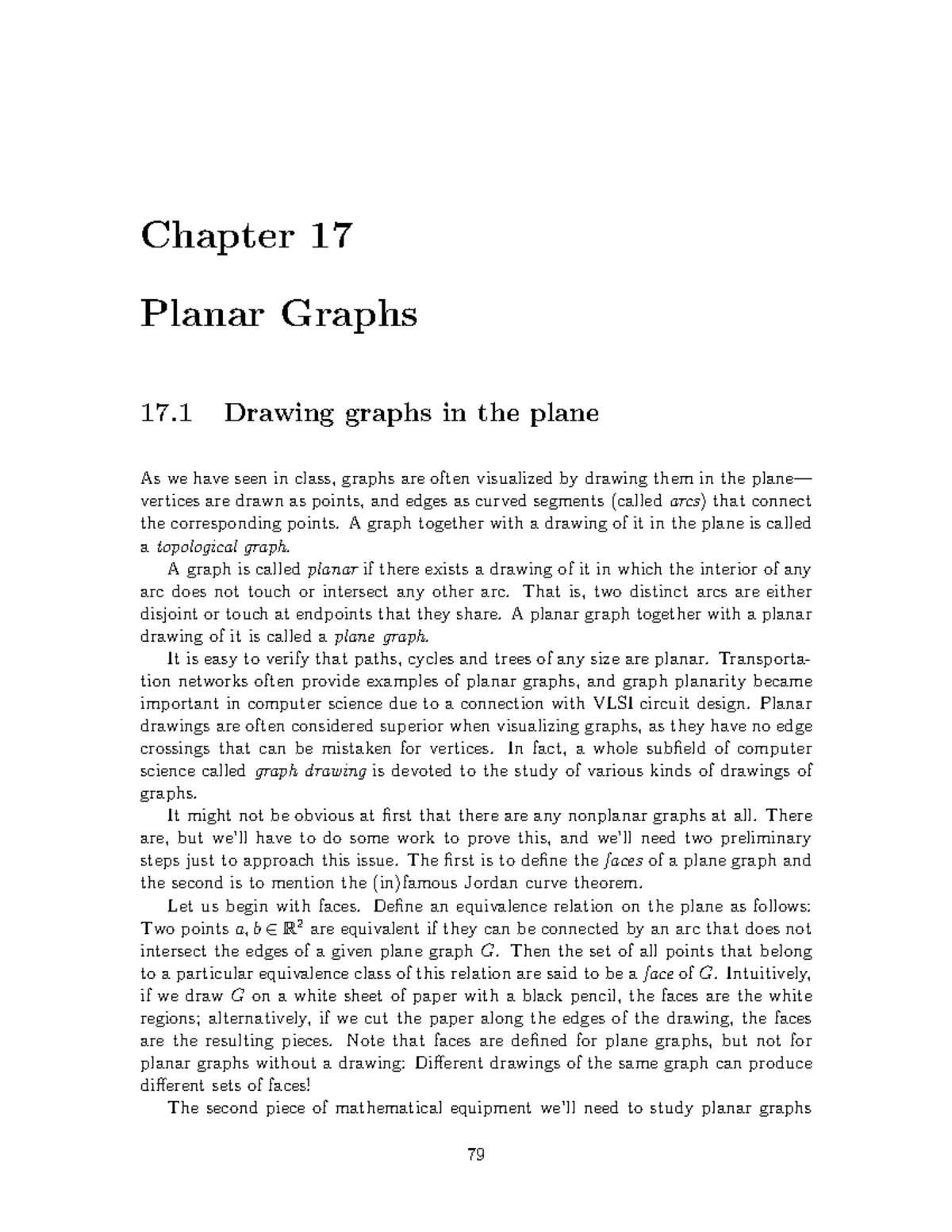 Euler’s formula - Chapter 17 Planar Graphs 17 Drawing graphs in the ...