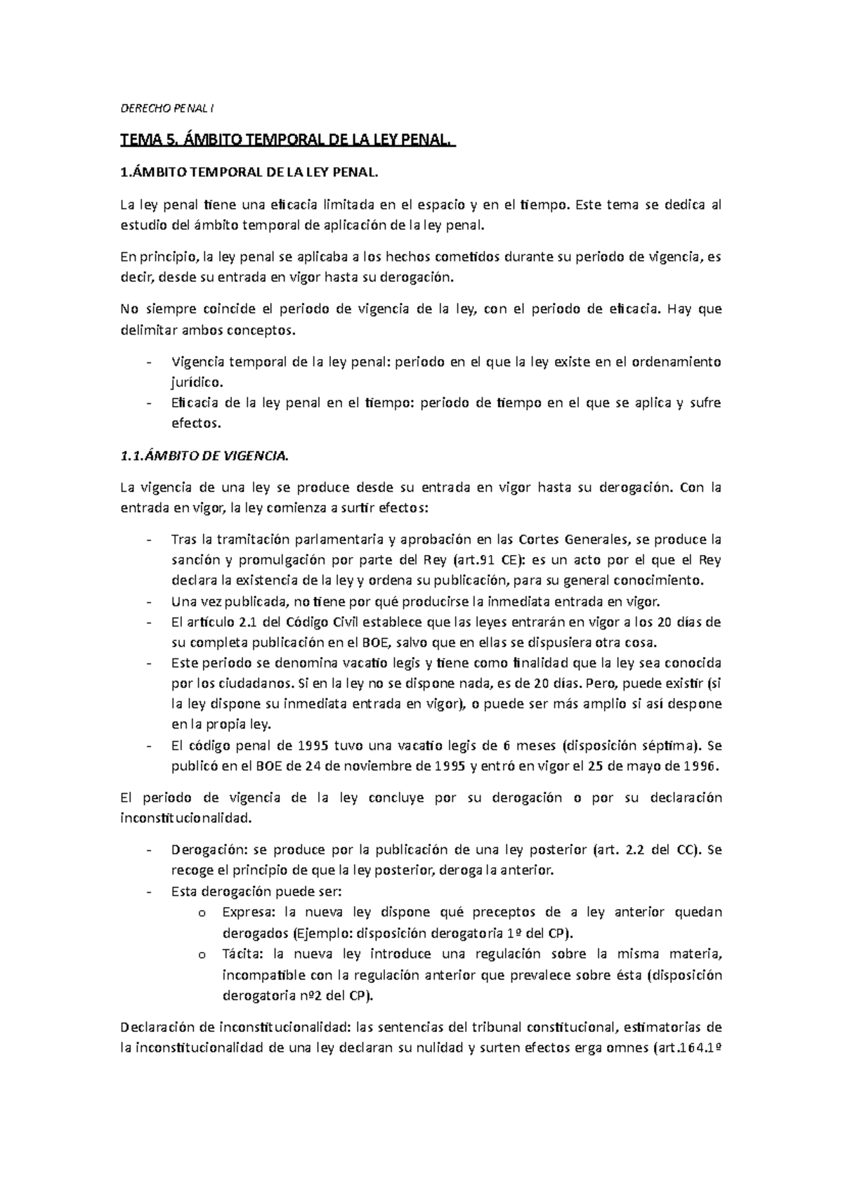 TEMA 5 - apuntes tema 5 completos derecho penal - DERECHO PENAL I TEMA ...
