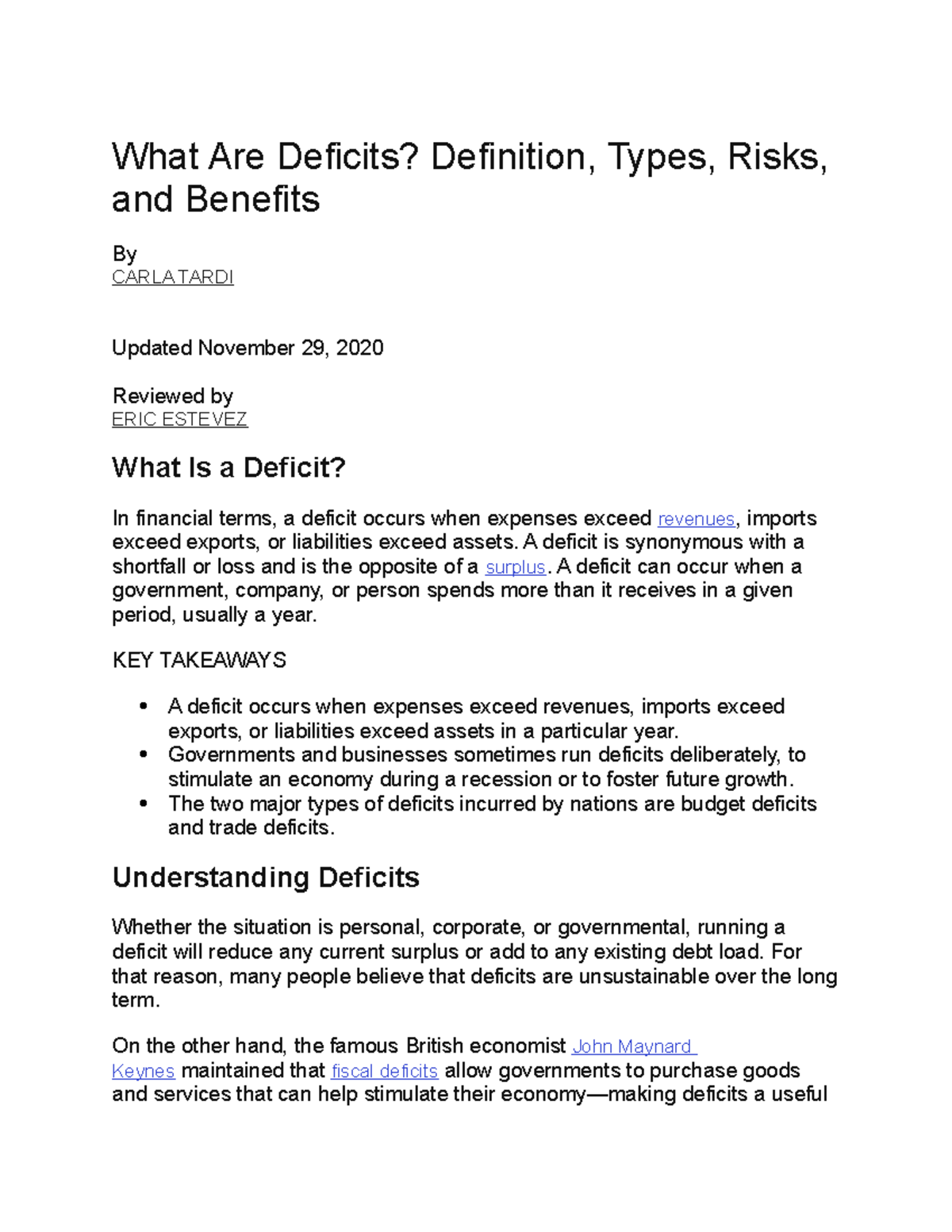 Def 1 - cvvghcfs - What Are Deficits? Definition, Types, Risks, and ...