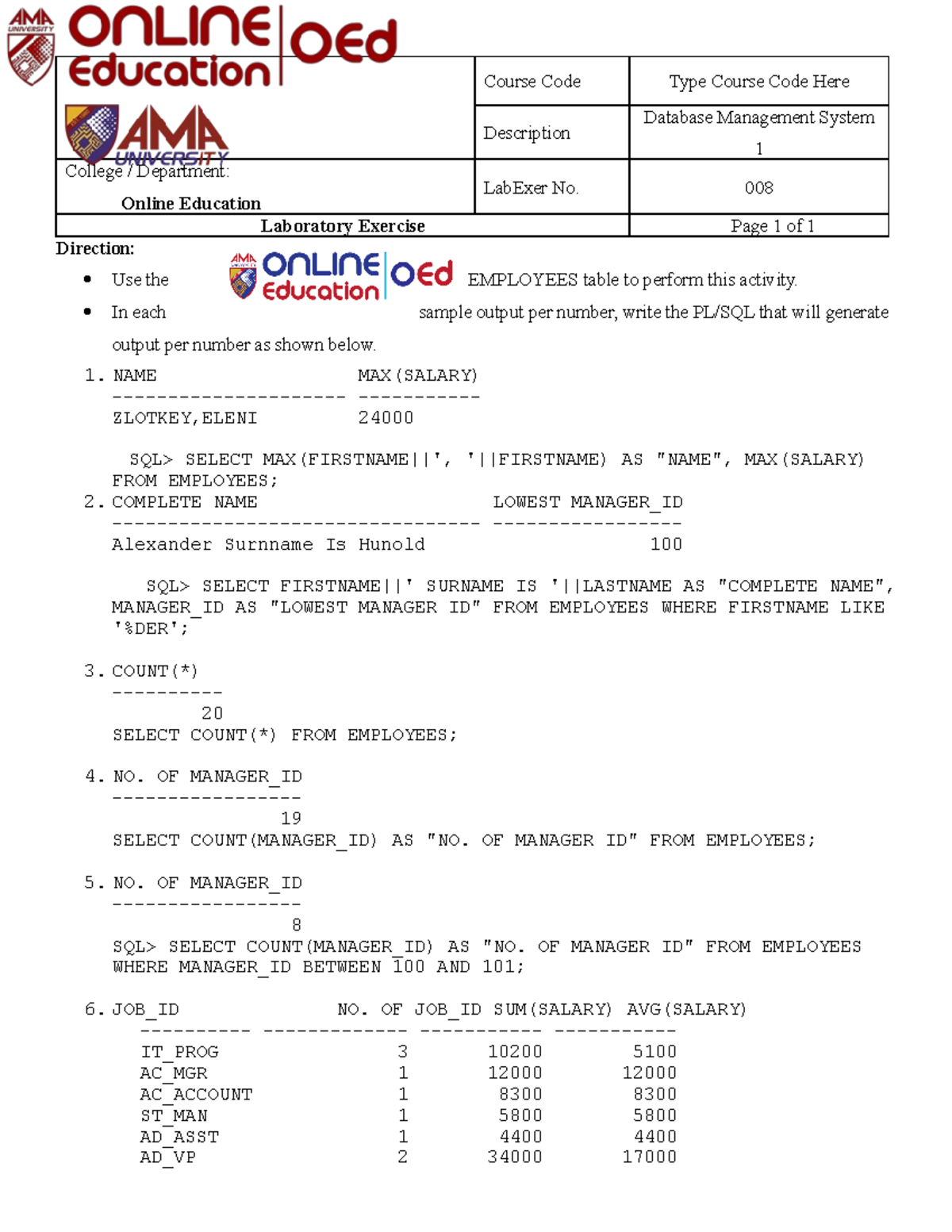 Acuña,Lance IT6202 LAB 008 - Course Code Type Course Code Here Description Database Management ...