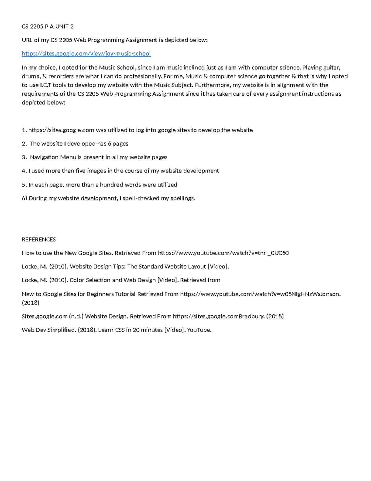 Cs 2205 P A Unit 2 Cs 2205 P A Unit 2 Url Of My Cs 2205 Web Programming Assignment Is Depicted 8909