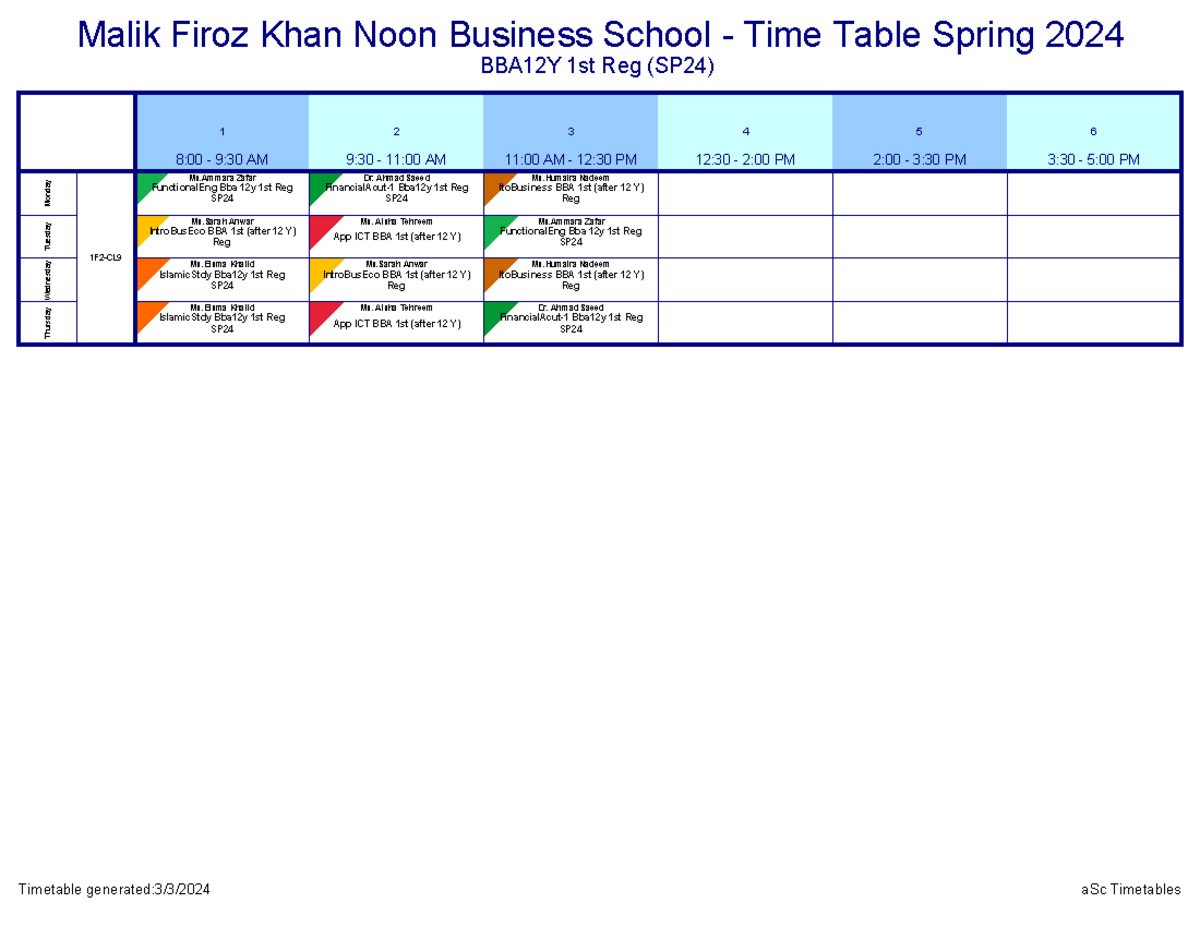Final Time Table Spring 2024-1 - ItoBusiness BBA 1st (after 12 Y) Reg ...