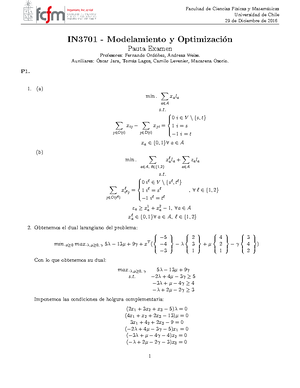 Control 2 Pauta Modelamiento y optimizacion - IN3701 - Modelamiento y ...