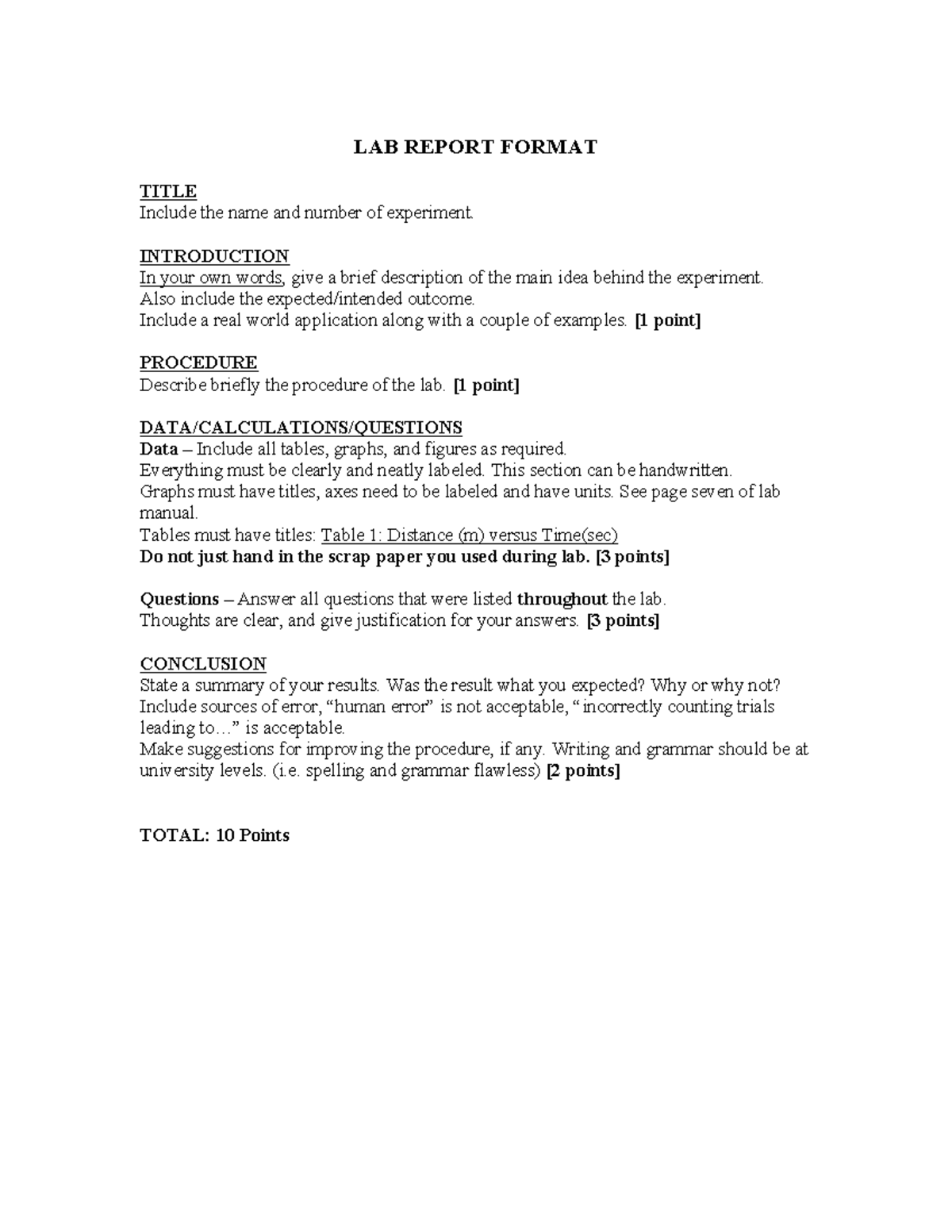 Instruction Lab Reports reports reports - LAB REPORT FORMAT TITLE ...