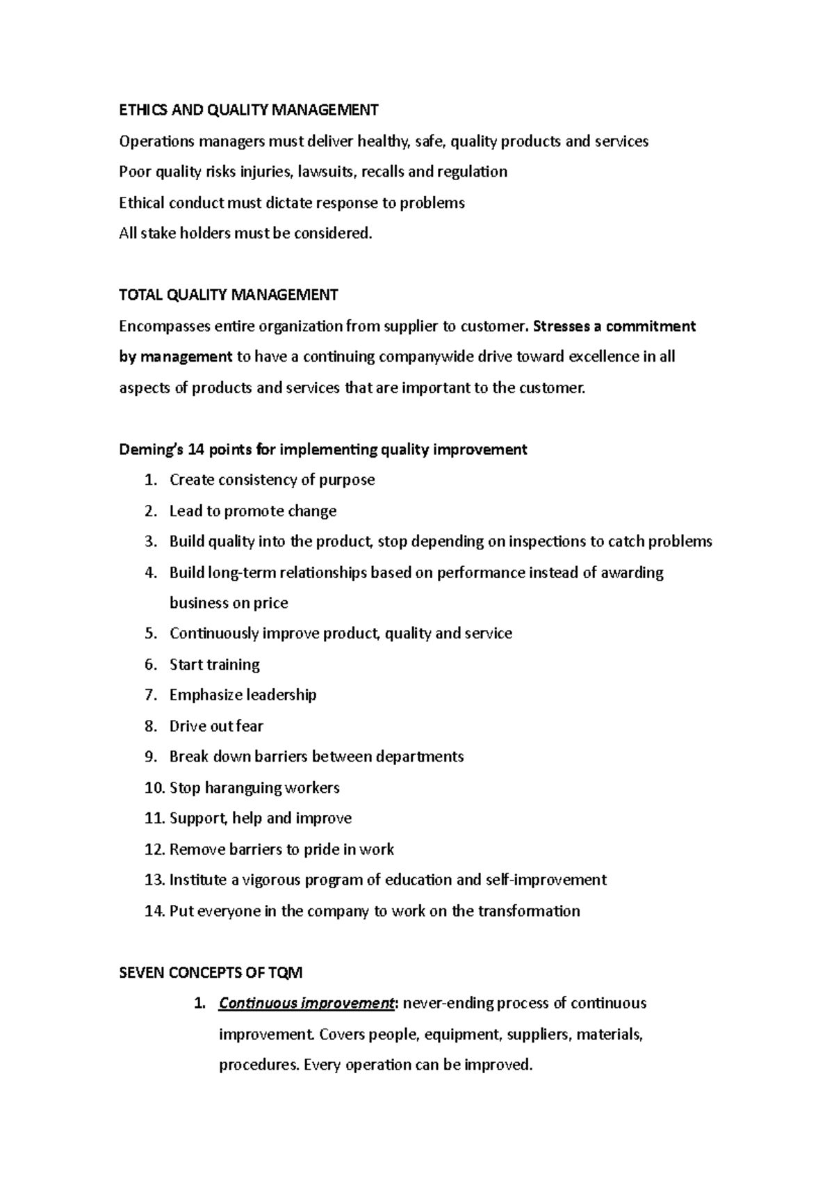 Ethics AND Quality Management - ETHICS AND QUALITY MANAGEMENT ...
