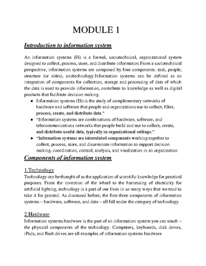 Module 2 MIS - Important notes - MODULE 2 Transaction Processing System ...