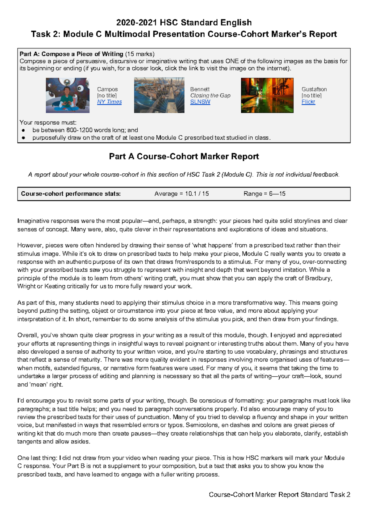 12EN 2020-2021 Task 2 Course-Cohort Marker Report - Course-Cohort ...