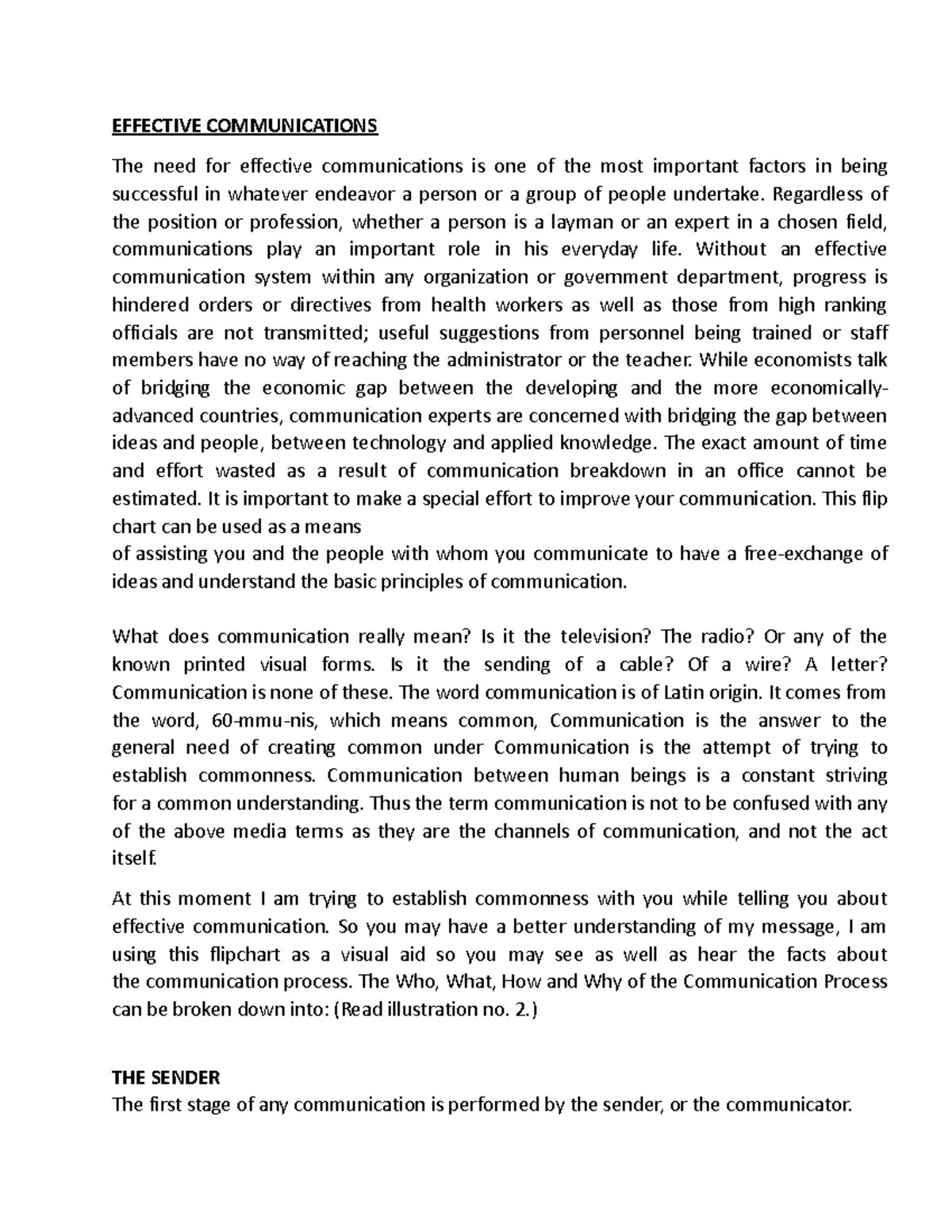 Effective Communication - EFFECTIVE COMMUNICATIONS The need for ...