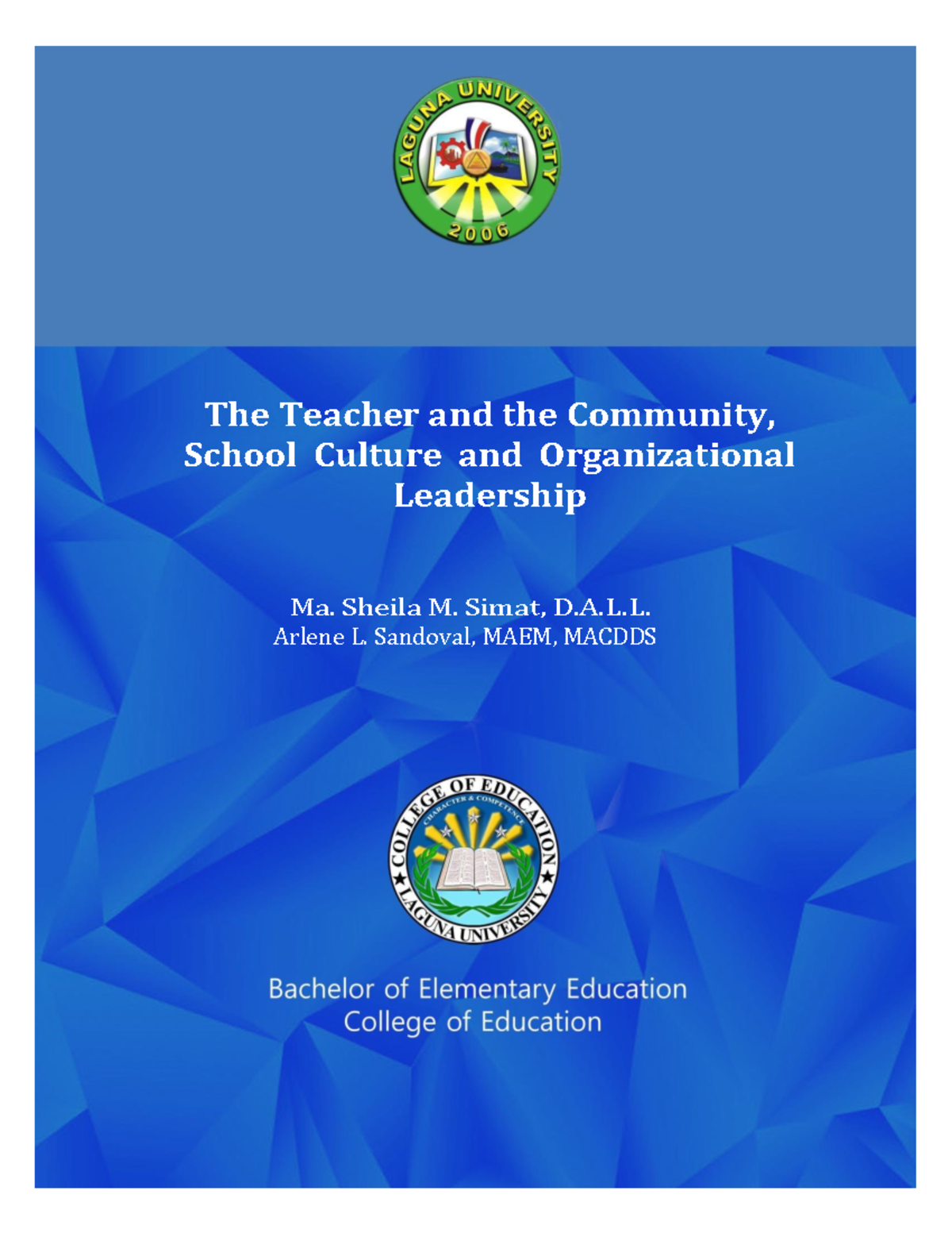 ED02 Prelim - The Teacher and the Community, School Culture and ...