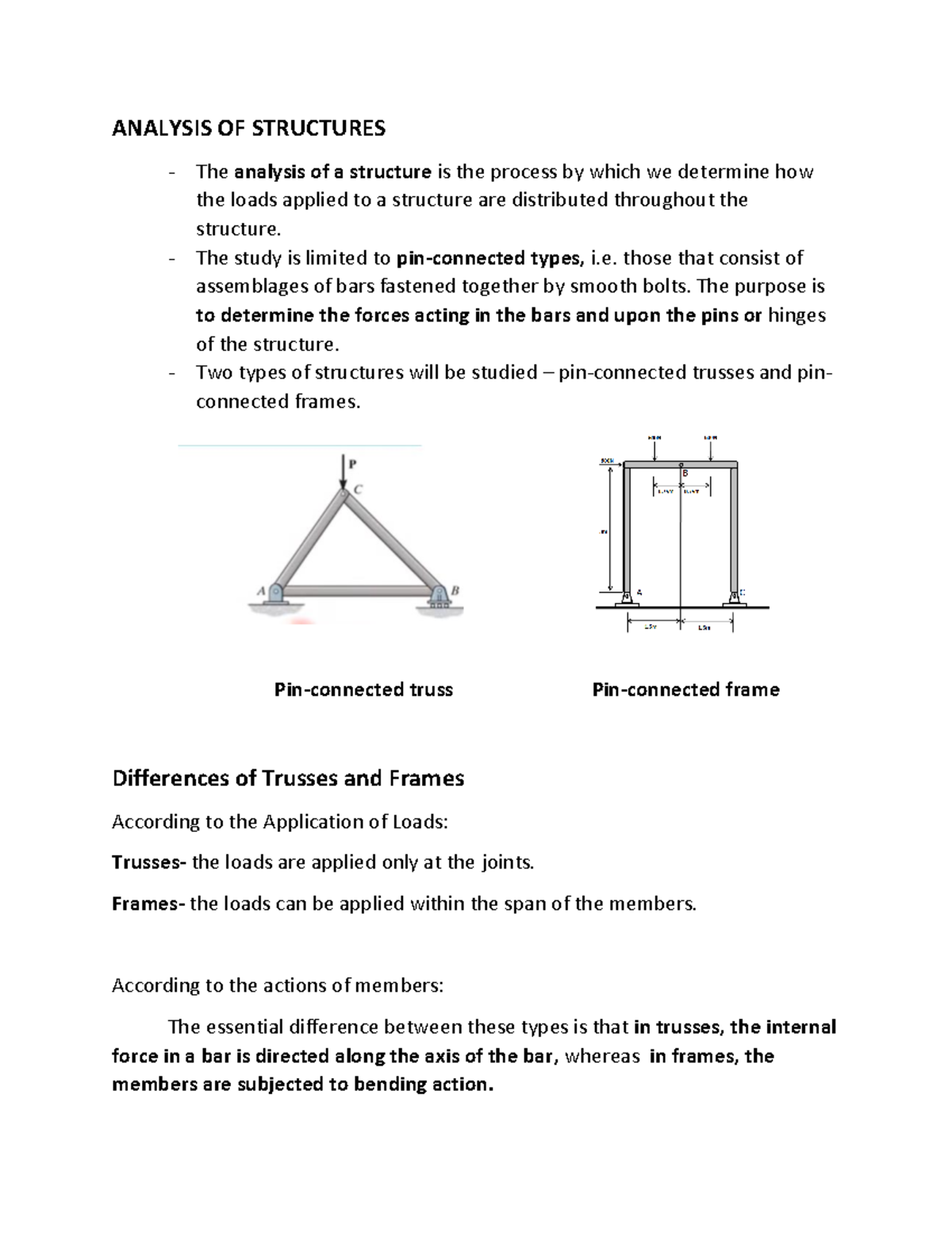 Analysis-OF- Structures - ANALYSIS OF STRUCTURES The analysis of a ...