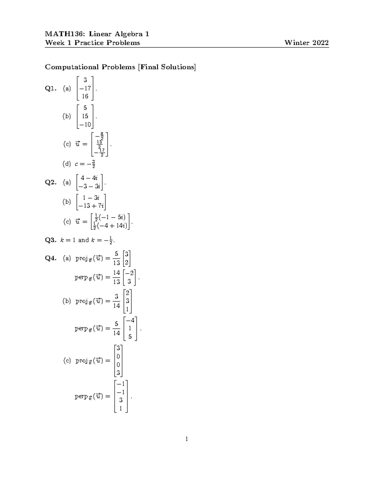 Week1Practice Soln - Folder contains extra practice problems for final ...