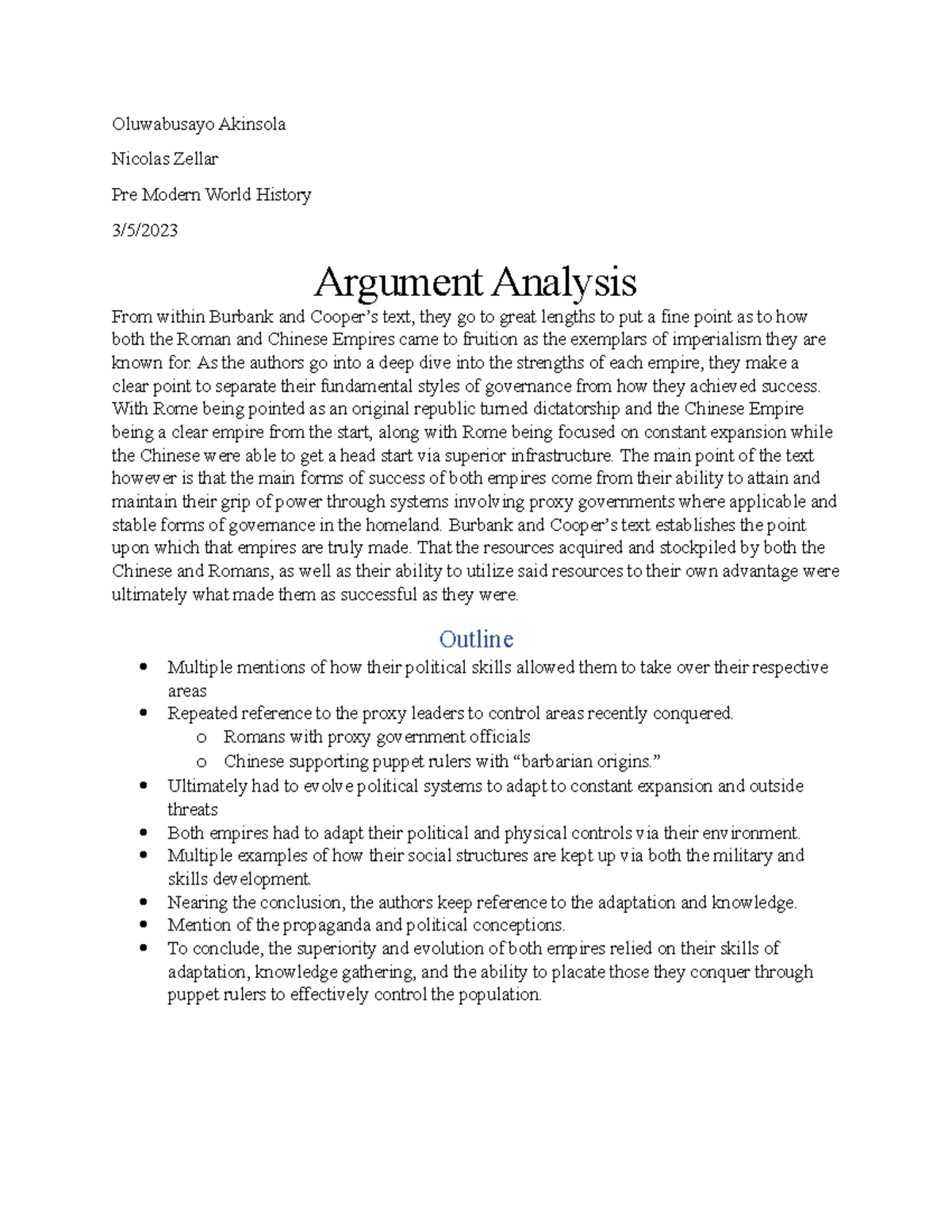 Argument Analysis (Social Studies) - Oluwabusayo Akinsola Nicolas ...