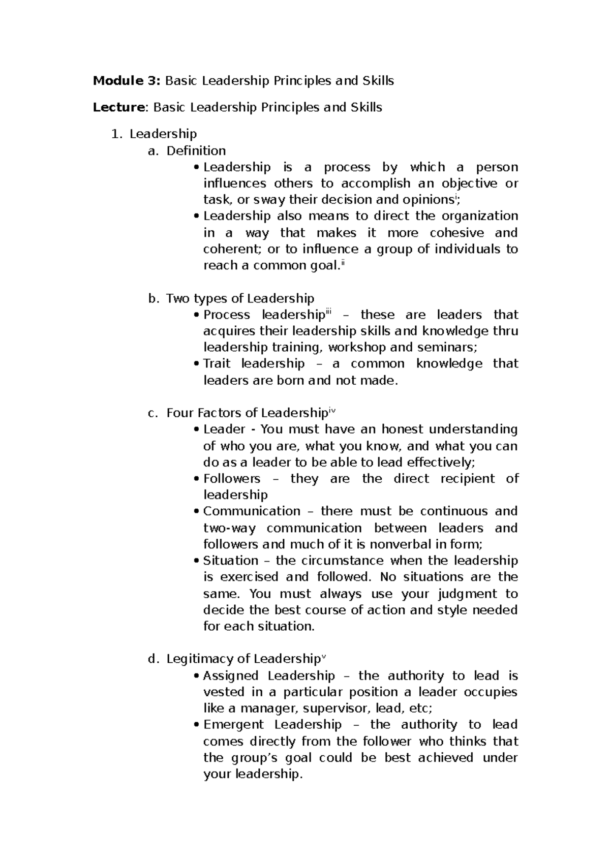 Basic Leadership Principles AND Skills - Module 3: Basic Leadership ...