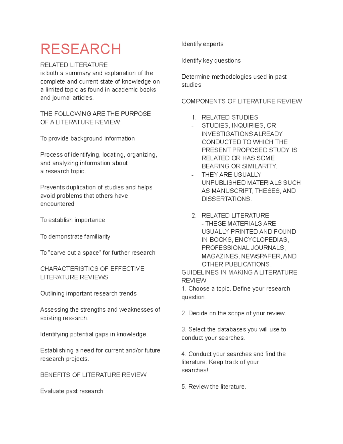 Research in daily life - RESEARCH RELATED LITERATUREis both a summary ...