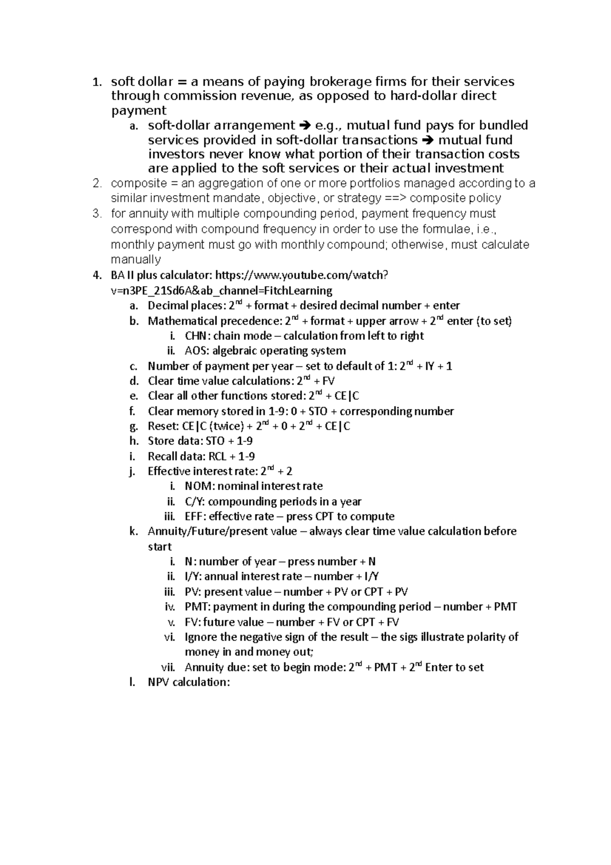 CFA notes - This summarises a few most-read chapters in the above book ...
