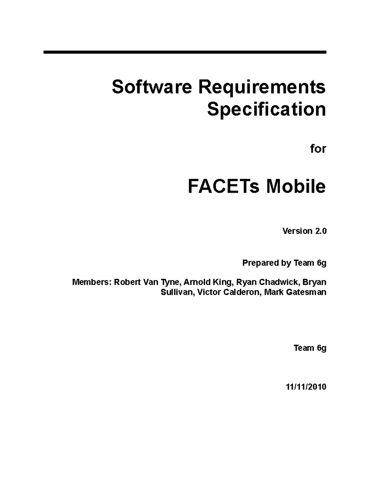 Facets SRS - Software Requirements Specification for FACETs Mobile ...