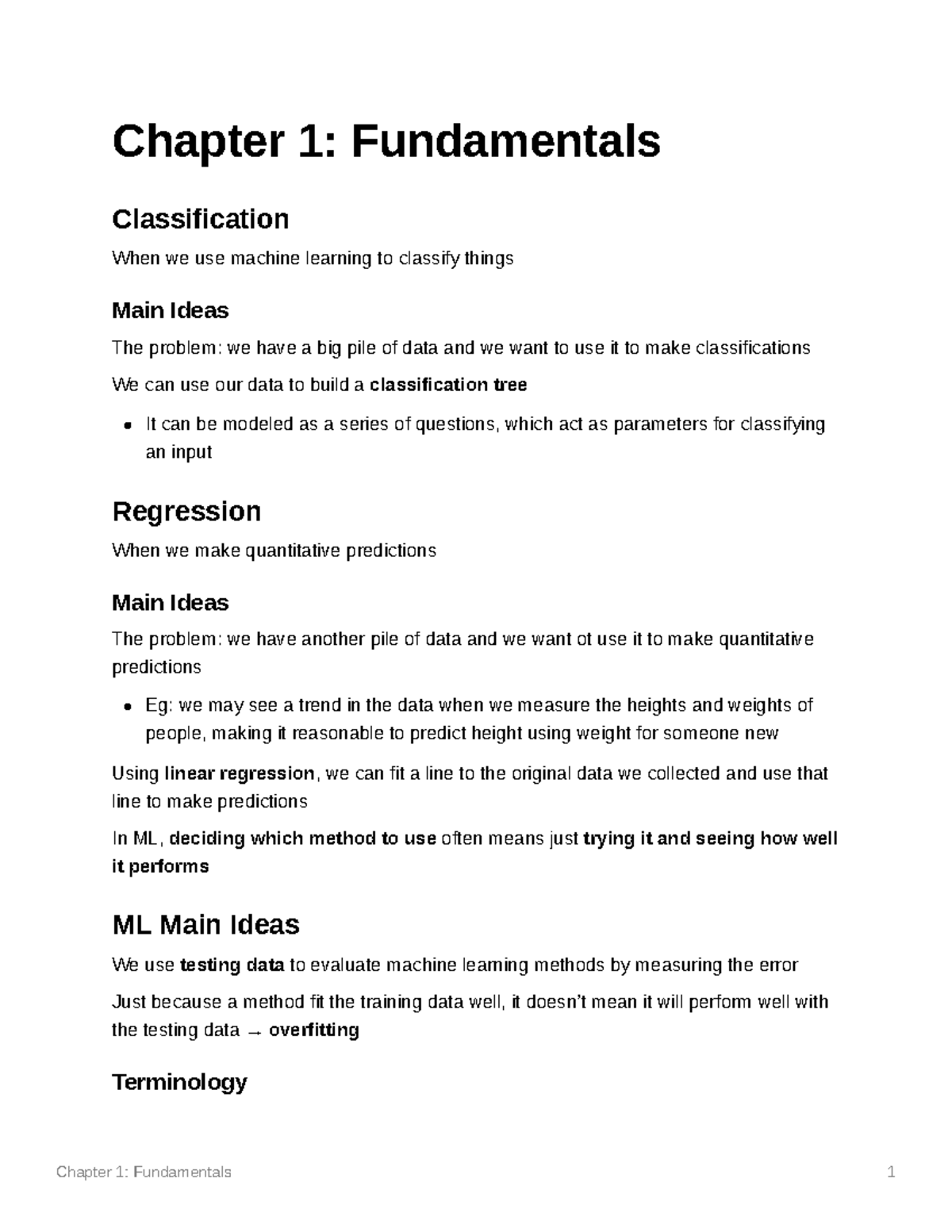 ML Fundamentals - Chapter 1: Fundamentals 1 Chapter 1: Fundamentals ...