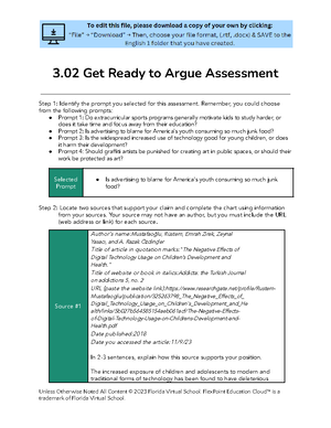 Copy of 3.04 Assignment - 3 From Start to Finish Assessment Step 1 ...