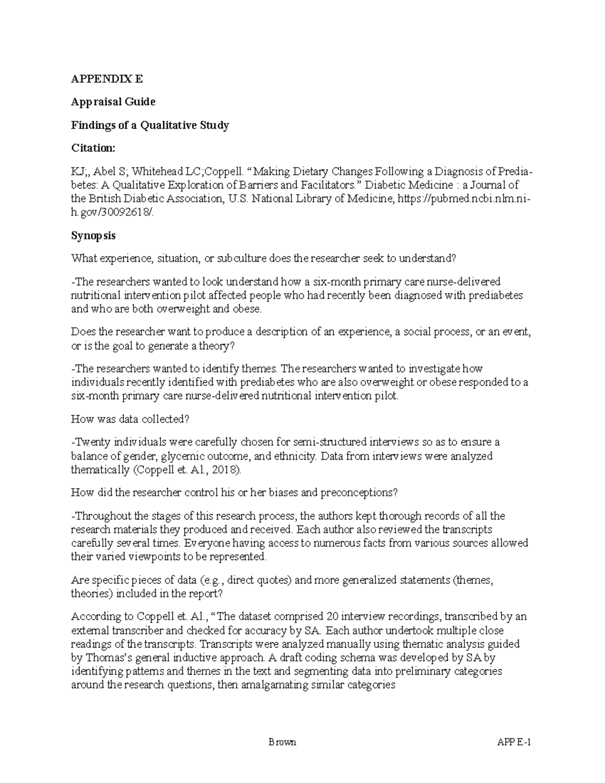 Qualitative Review - APPENDIX E Appraisal Guide Findings of a ...