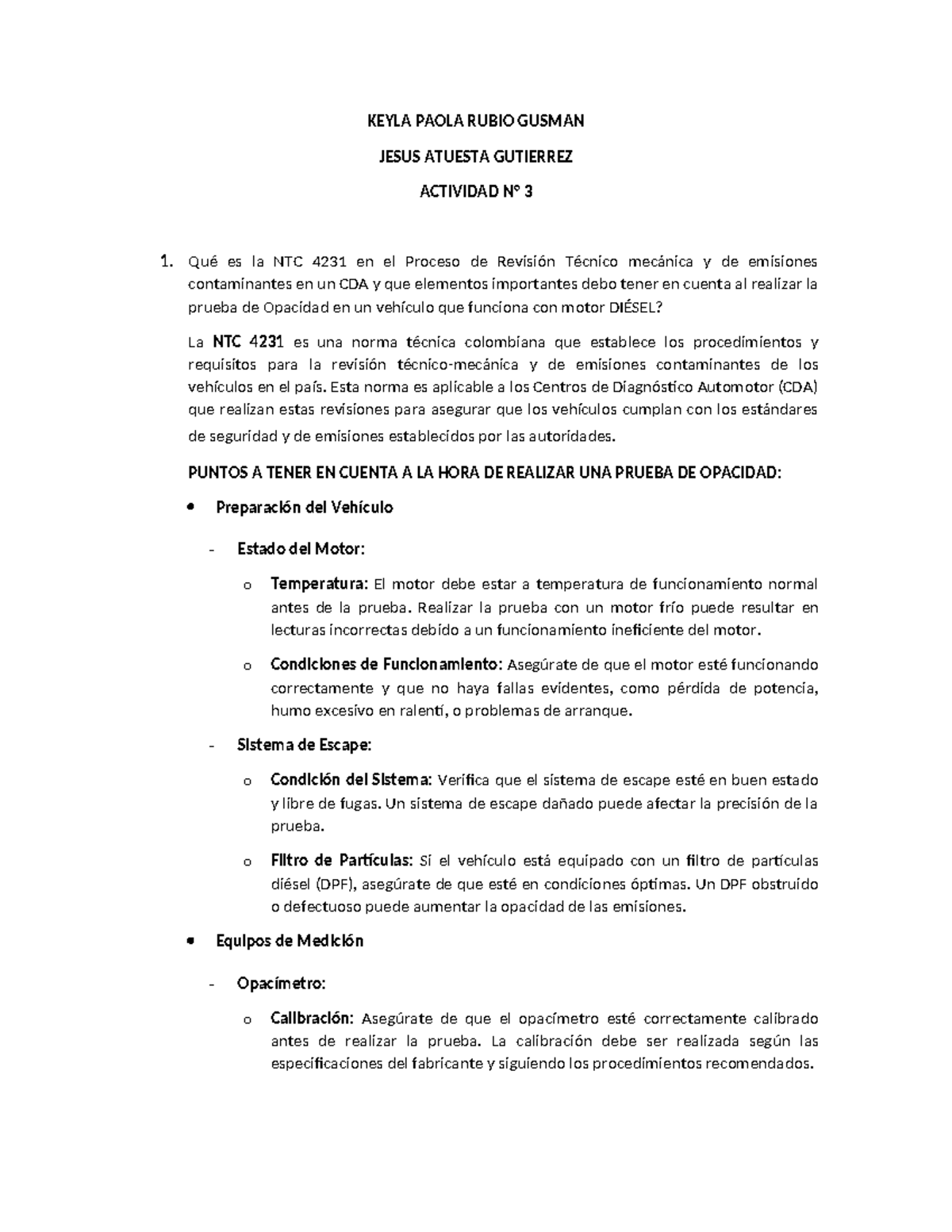 Actividad N° 3 emisiones diesel - KEYLA PAOLA RUBIO GUSMAN JESUS ...