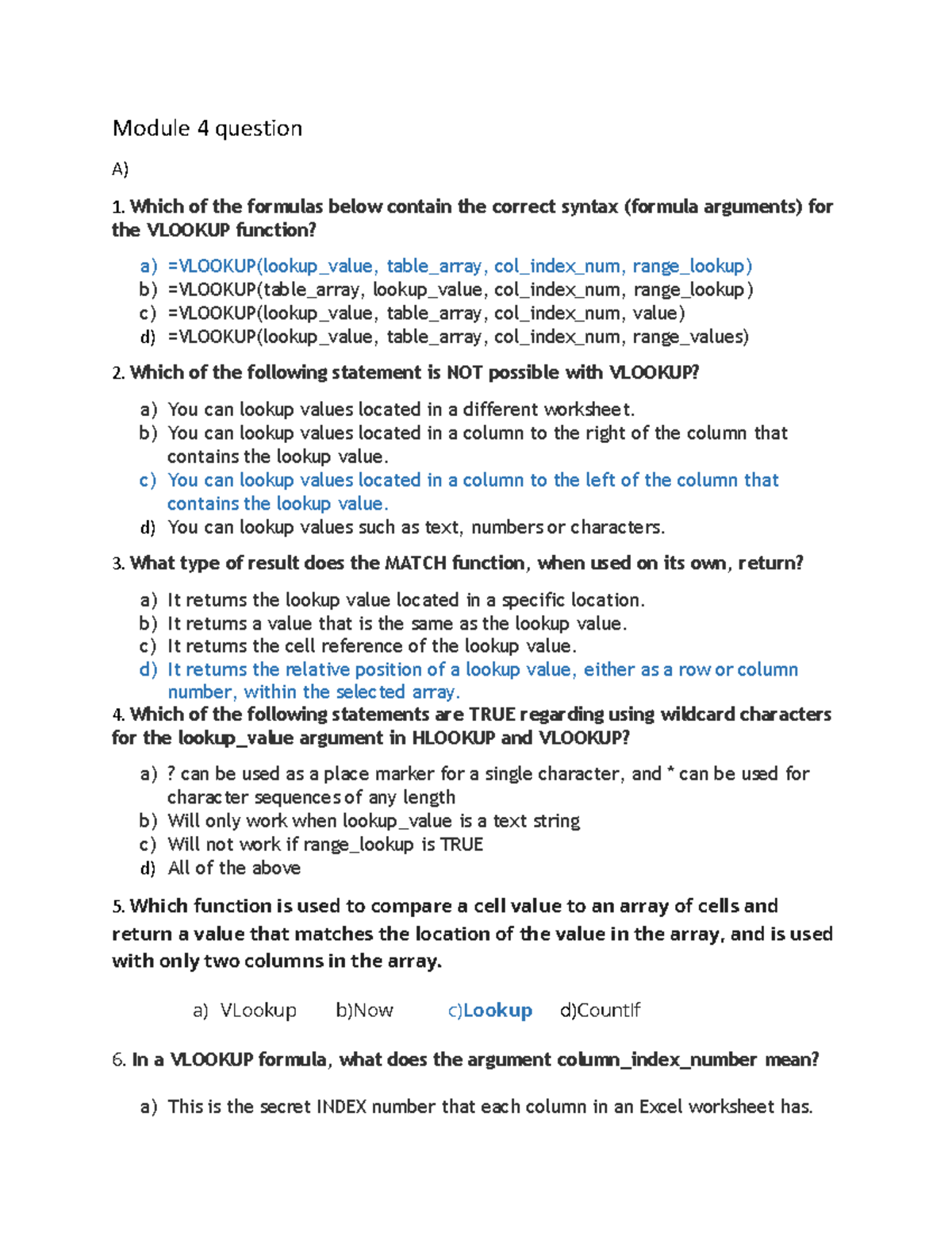 Mod4 - suggetions for bca student - Module 4 question A) 1. Which of ...