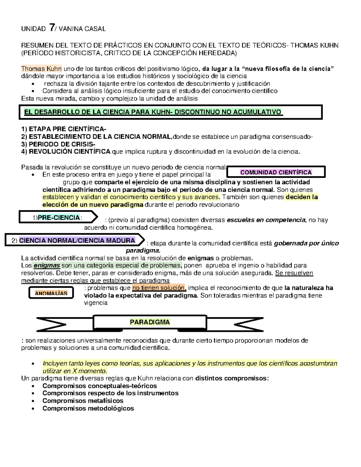 Resumen U7 Epistemologia-PDF - UNIDAD 7 / VANINA CASAL RESUMEN DEL TEXTO DE PRÁCTICOS EN ...