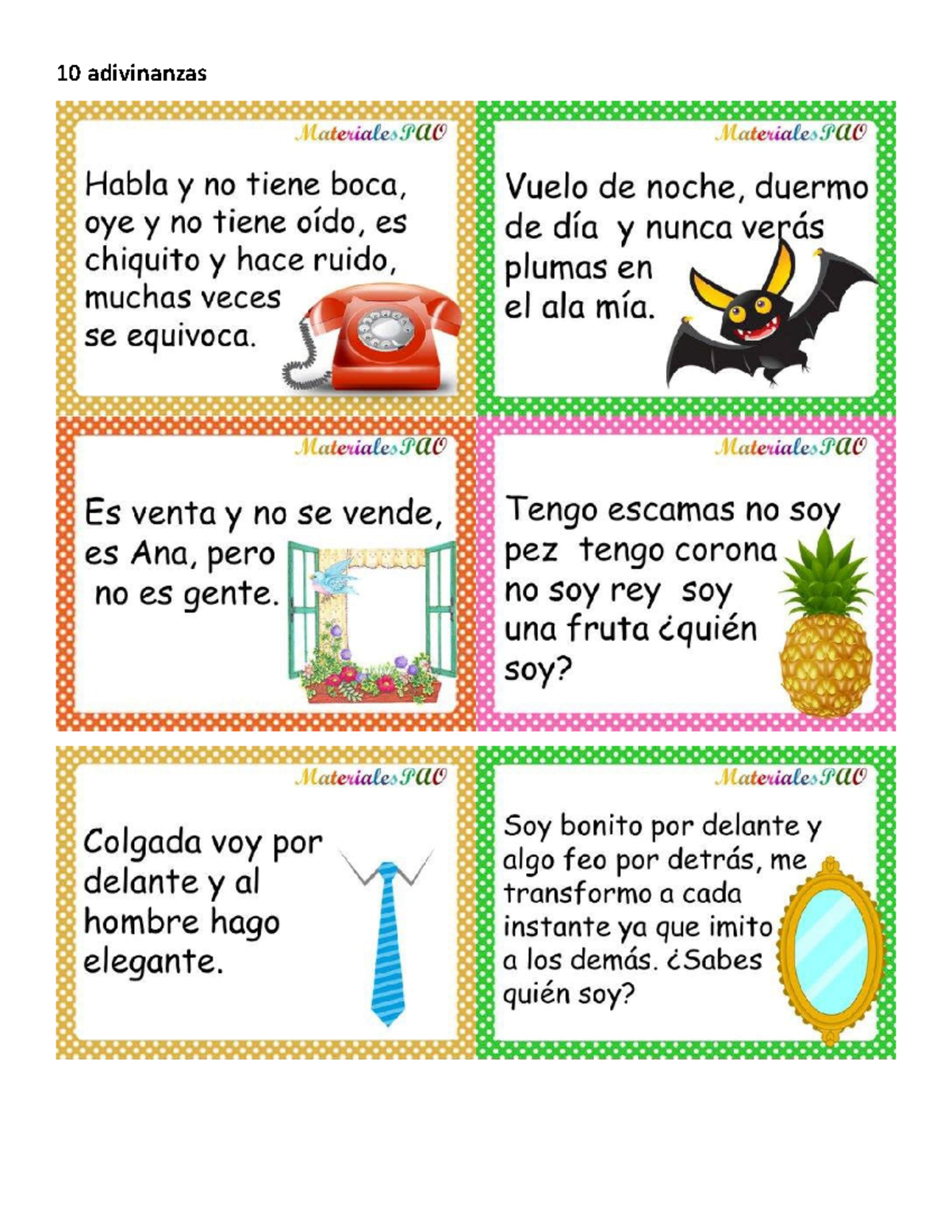 10 adivinanzas - 10 adivinanzas 10 cuentos El niño de Piedra Desde el ...
